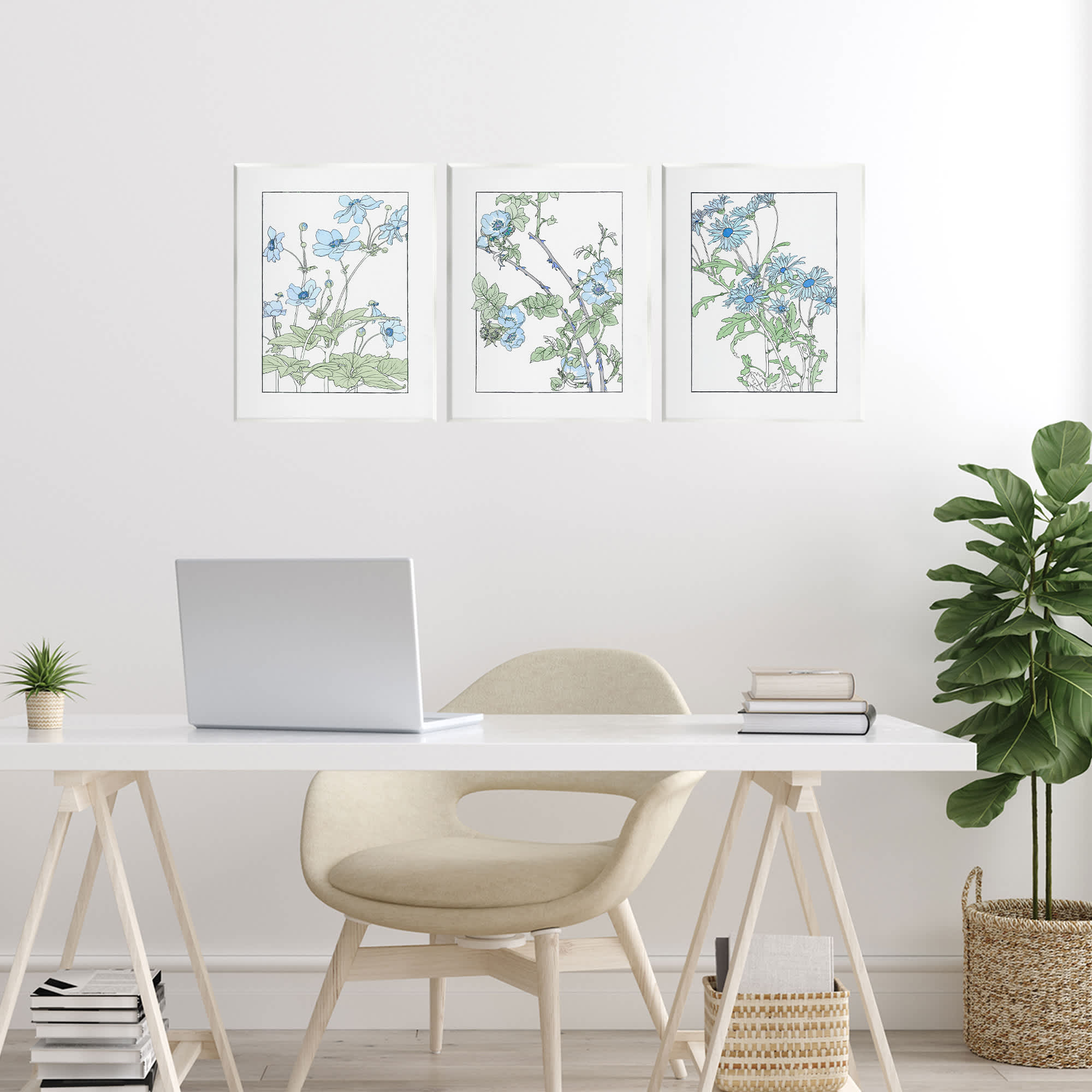 Stupell Industries Wild Blooms with Detailed Outlines Wall Plaque Art ...