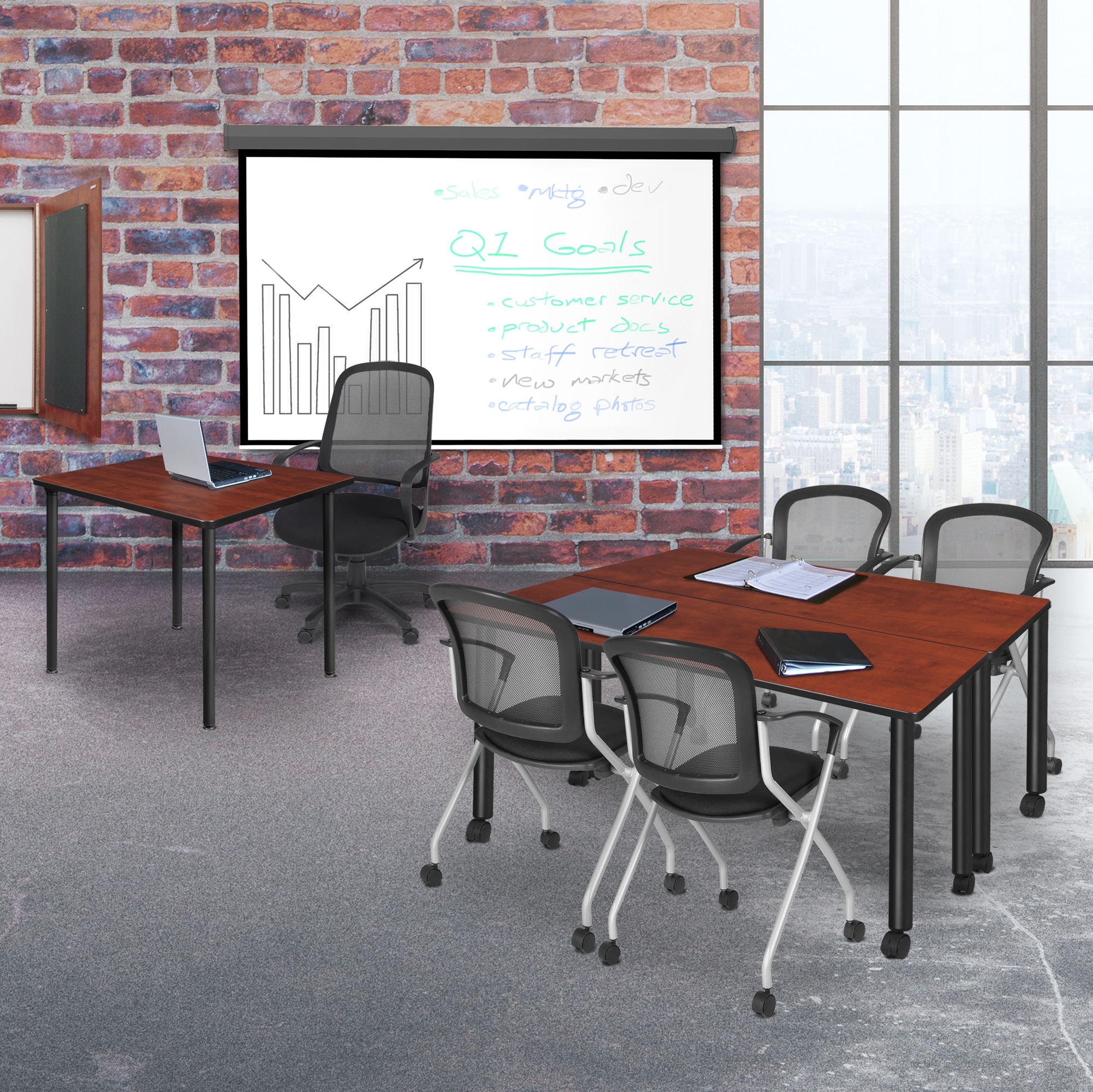 Regency Kee Folding Tables BlackCherry Contemporary/Modern Wood Dining ...