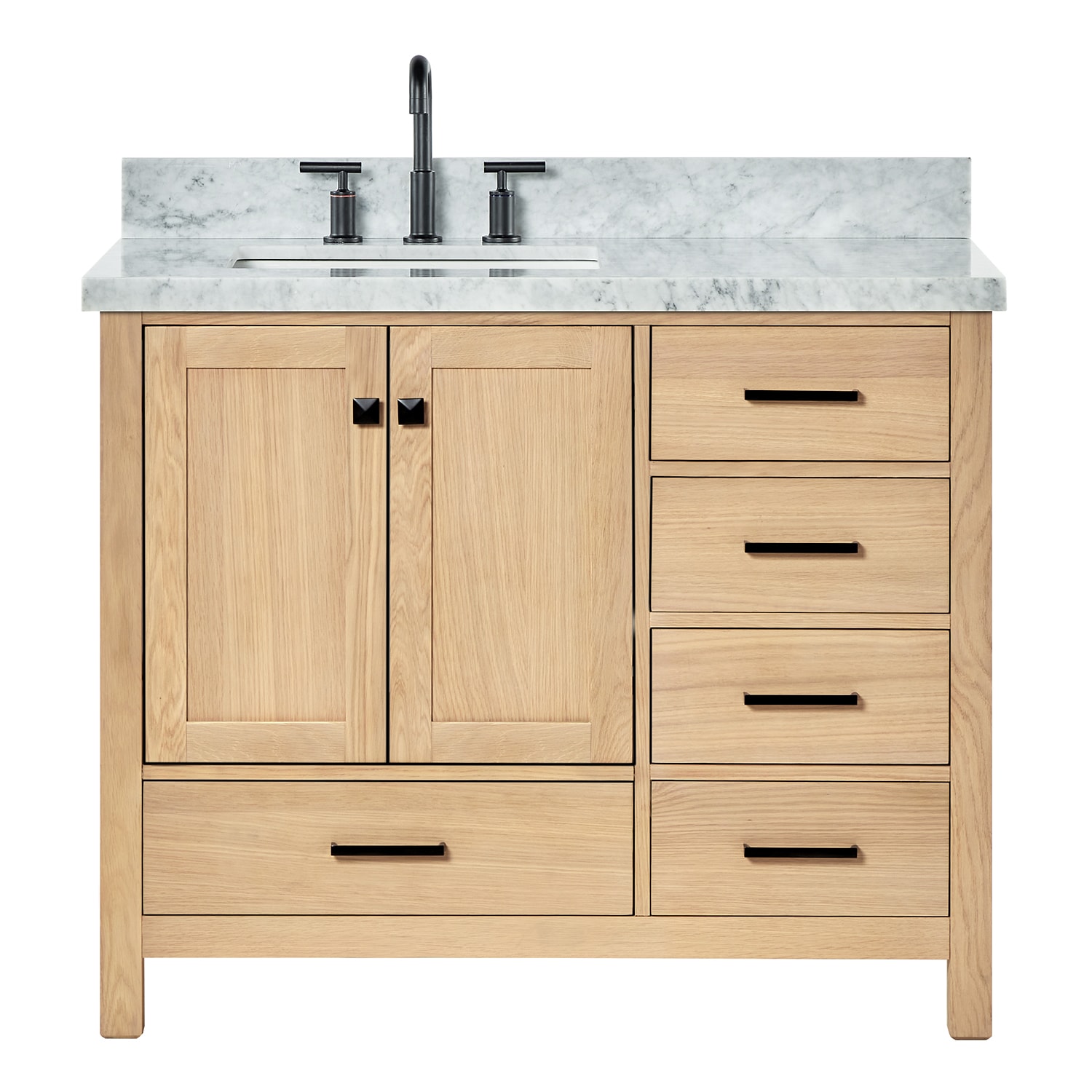 ARIEL Cambridge 42-in Oak Undermount Single Sink Bathroom Vanity with ...