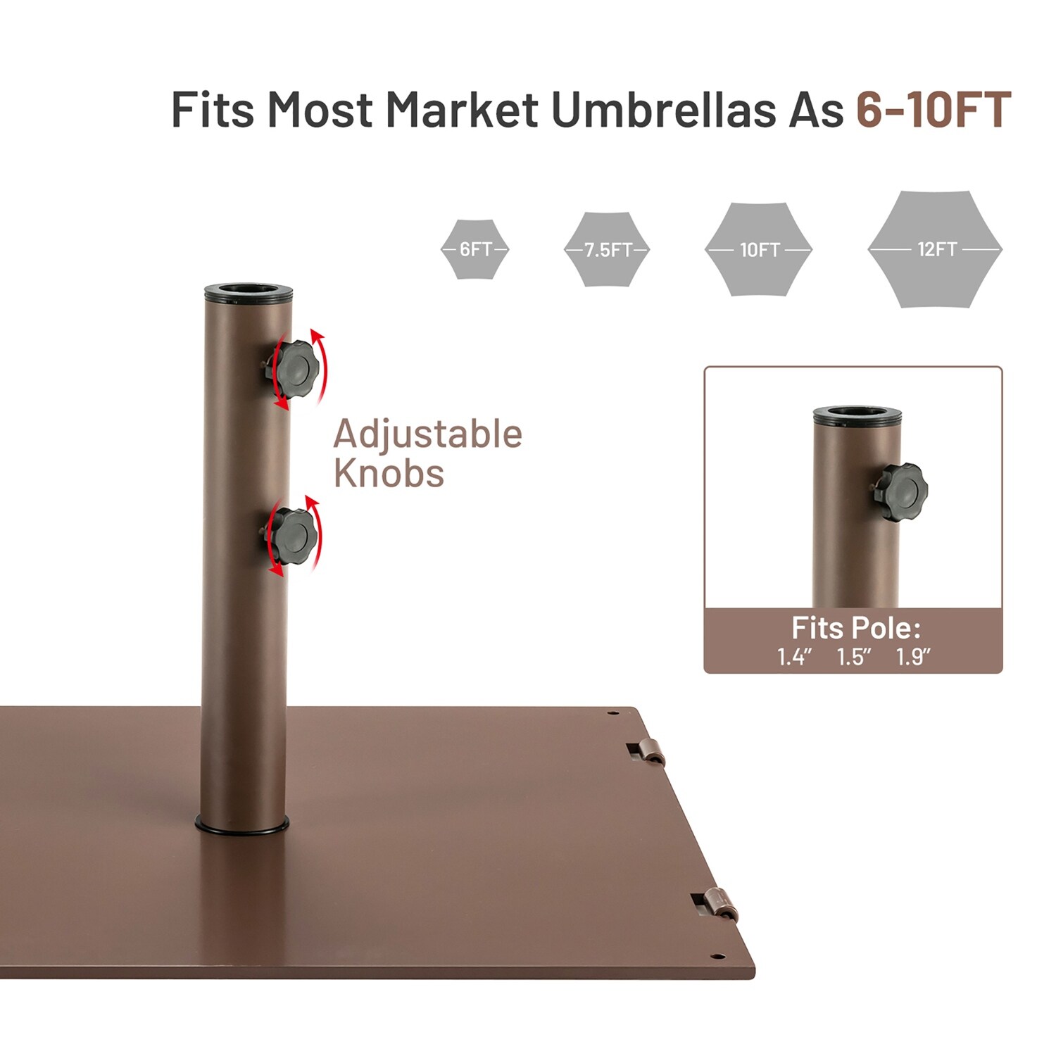 Costway 10ft Solar Lights Patio Umbrella Outdoor With 50 LBS Movable ...