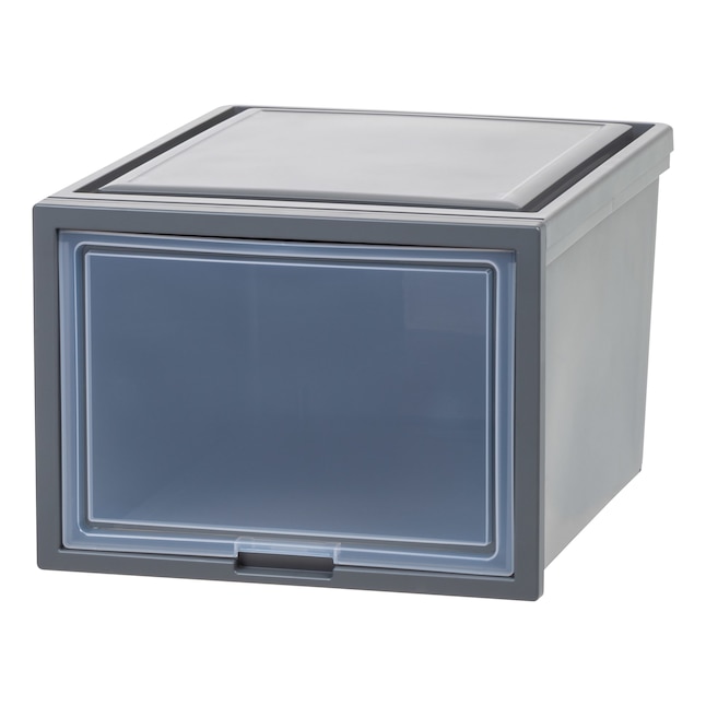 Iris Gray Stackable Plastic Storage Drawer 11 65 In H X 19 63 In W X 15