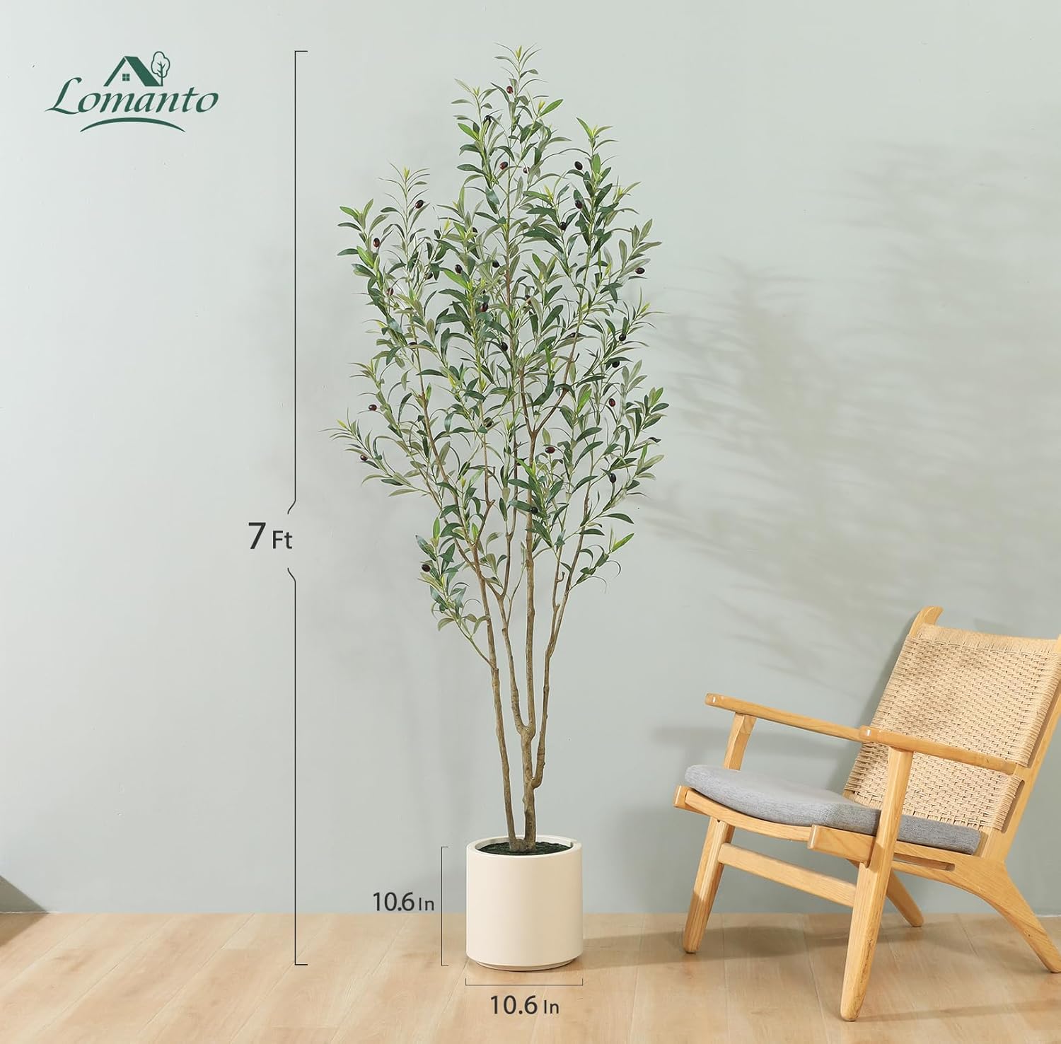 Zyerch Artificial Olive Trees 7 ft Tall Fake Olive Trees for Indoor ...