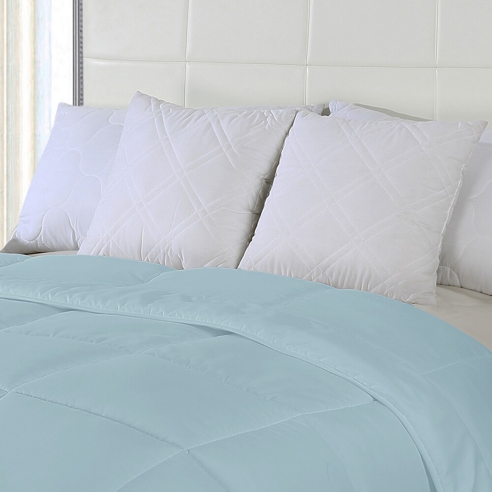 Bibb Home Goose Down Alternative Comforter Aqua Geometric King ...