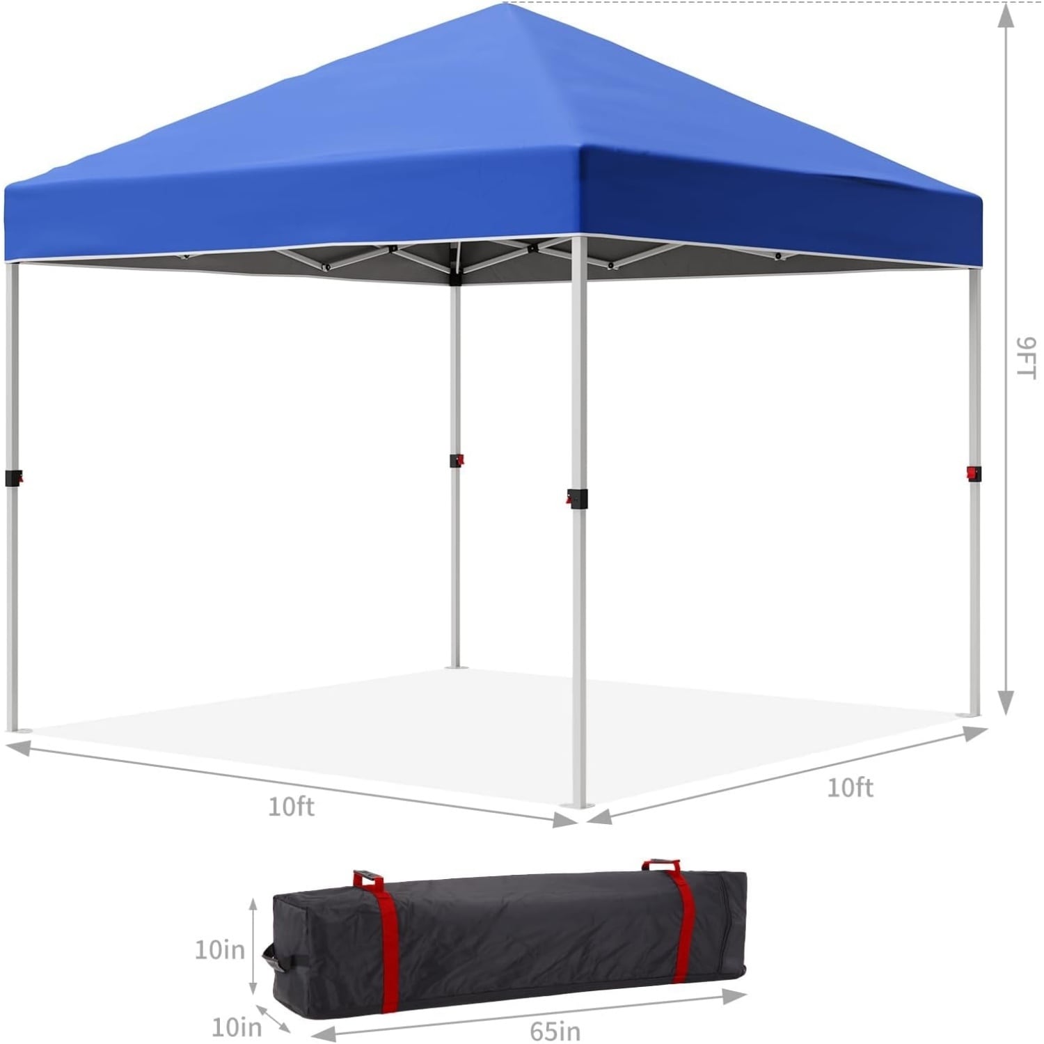 Garvee 10x10 ft Patented Center Locking Canopy Tent Portable Outdoor ...
