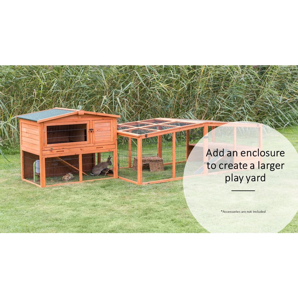 TRIXIE Weatherproof Outdoor X Large Wooden Small Animal Cage and Run ...