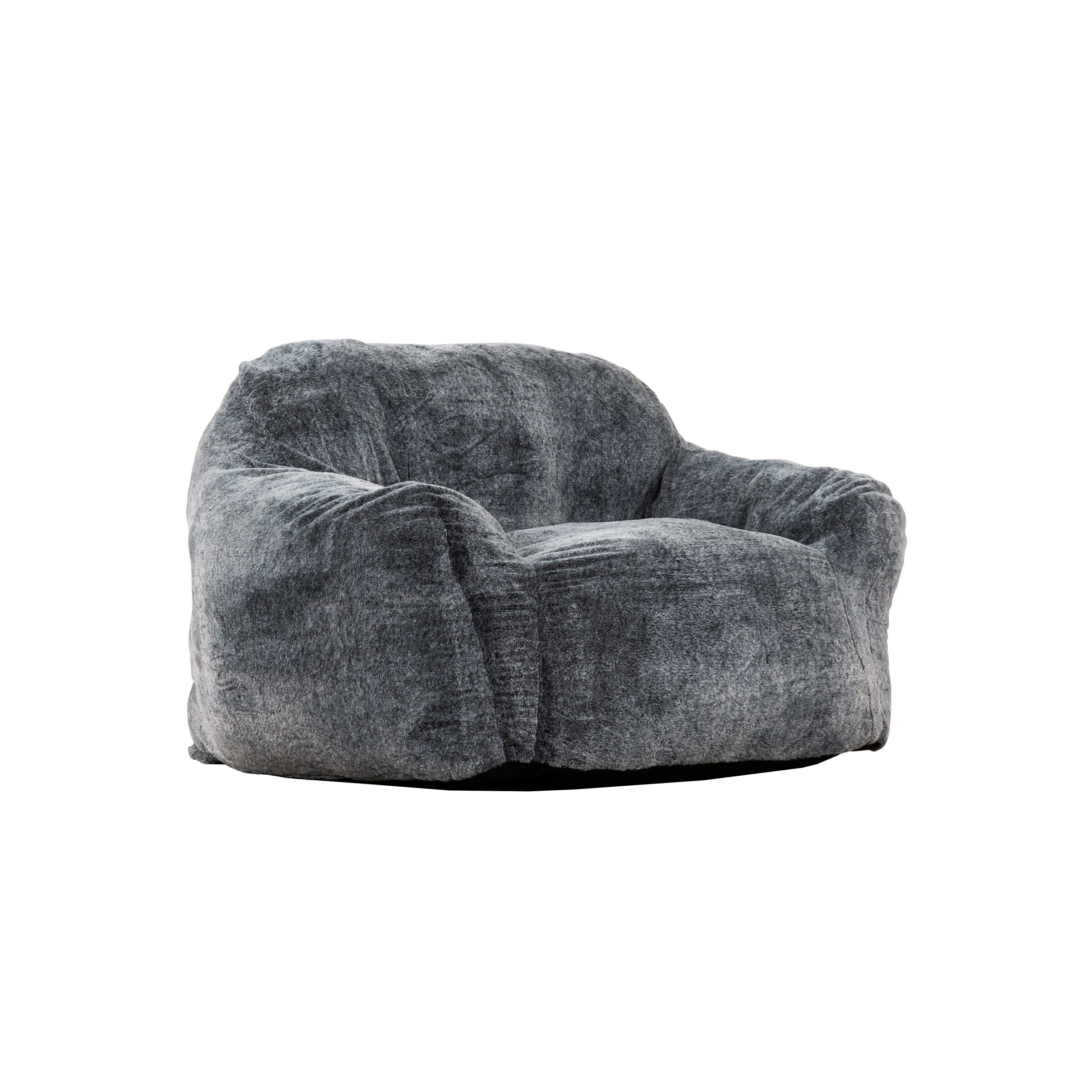 Tatayosi Blue+Gray Modern Soft Faux Fur Bean Bag with Memory Foam ...
