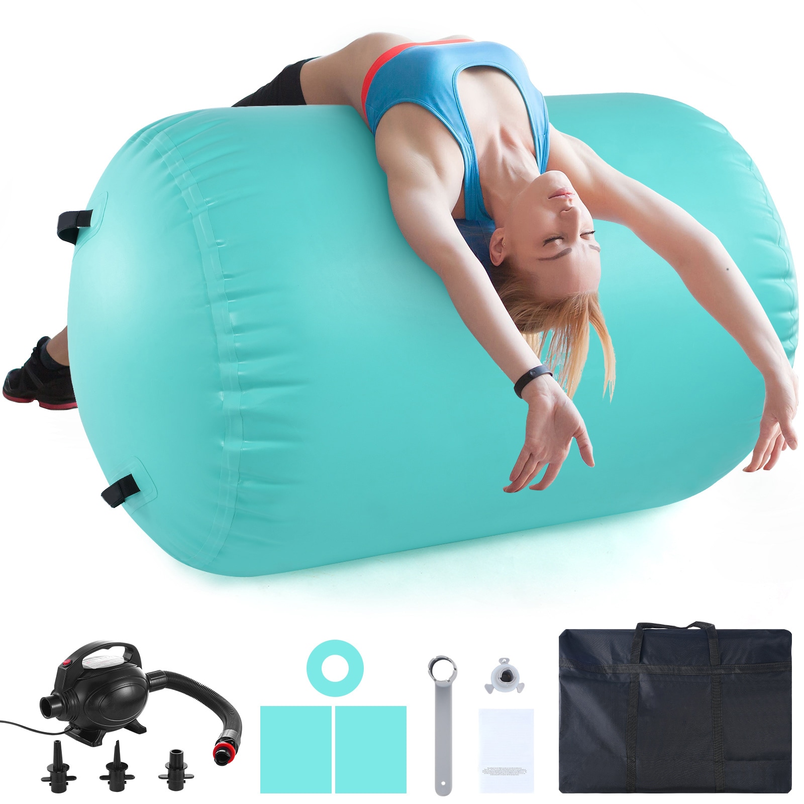 VEVOR Air Mat Tumble Track Air Spot Round Inflatable Air Roller Air ...