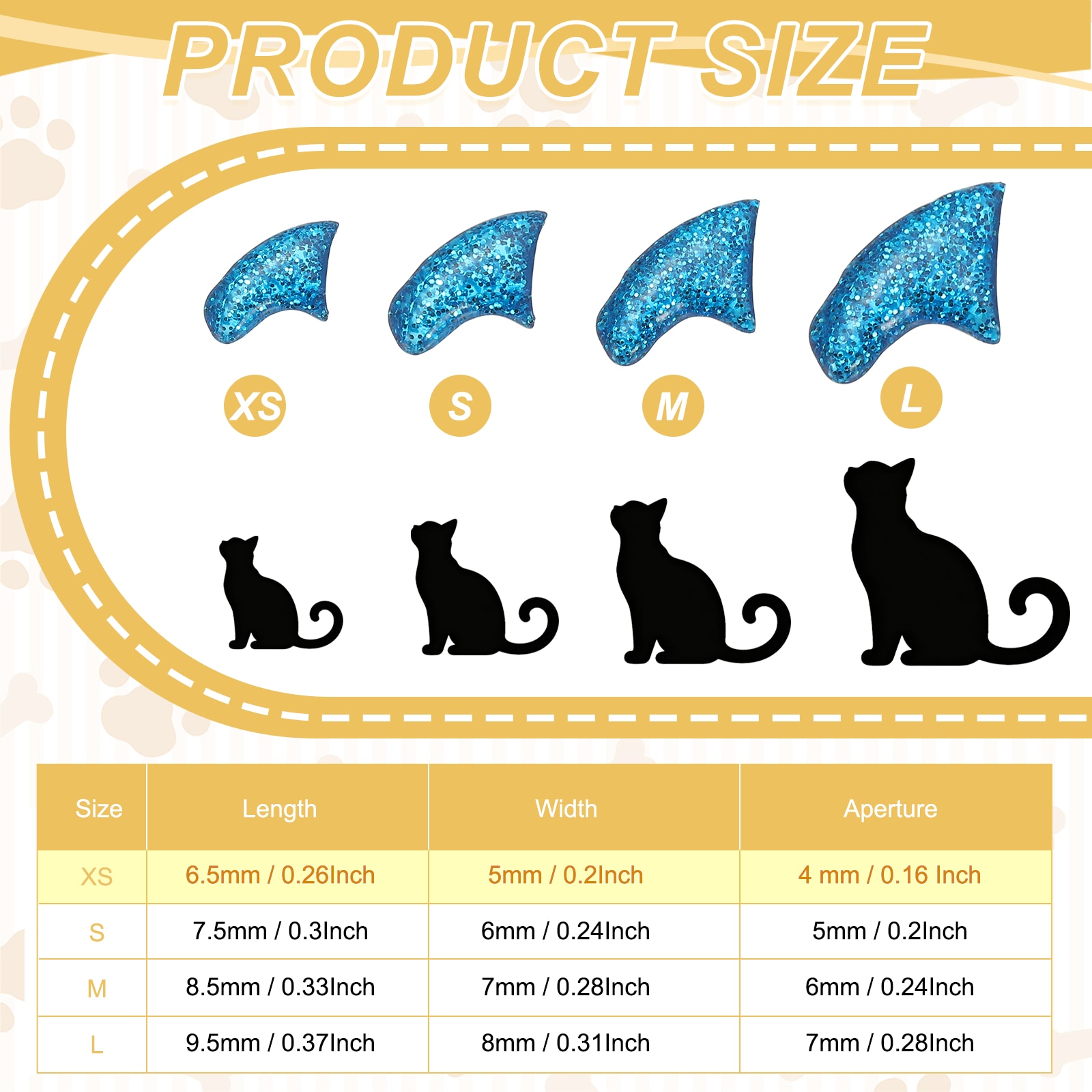 Unique Bargains 2 Sets Cat Nail Caps Cat Claw Covers with Adhesive Glue ...