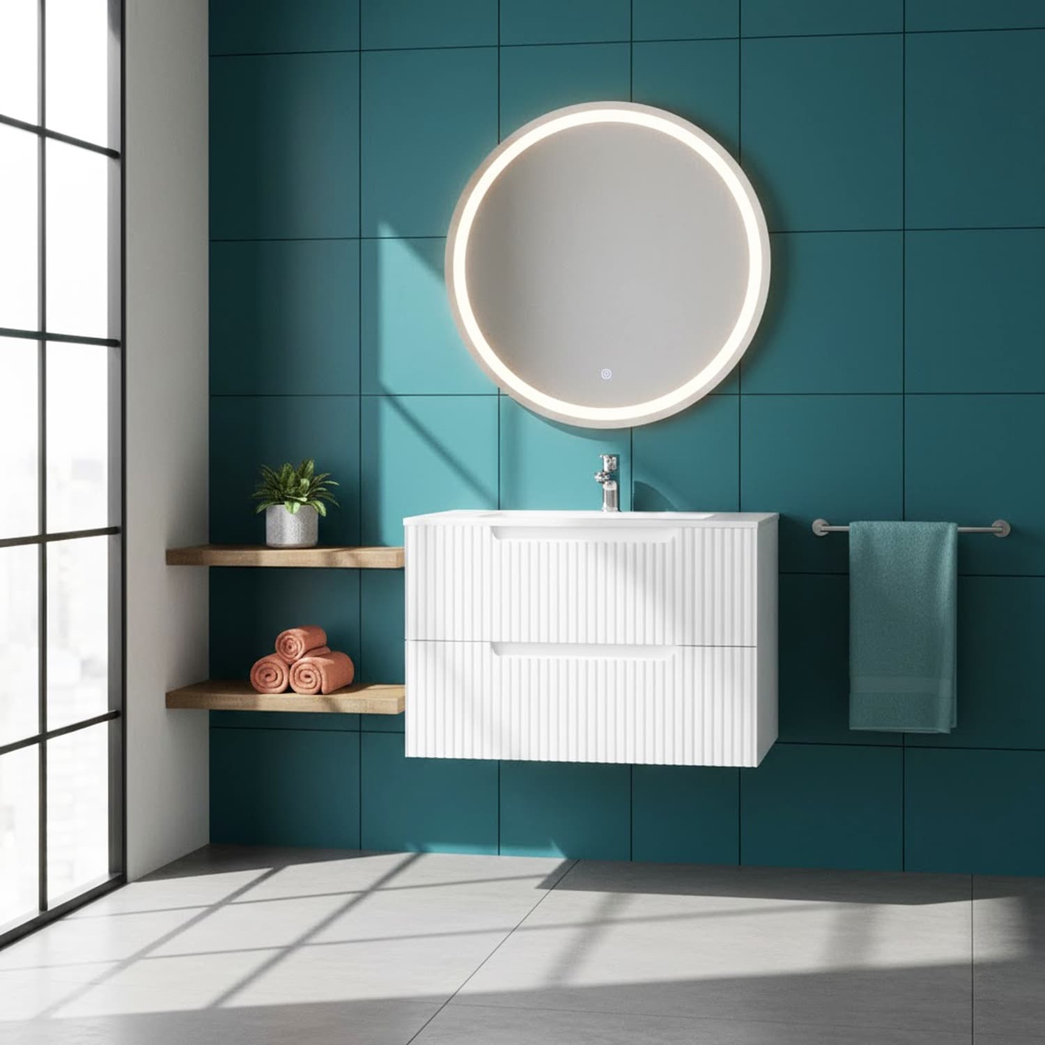Watnature 30 Inch Modern Mid-Century Floating Wall Mounted Bathroom ...