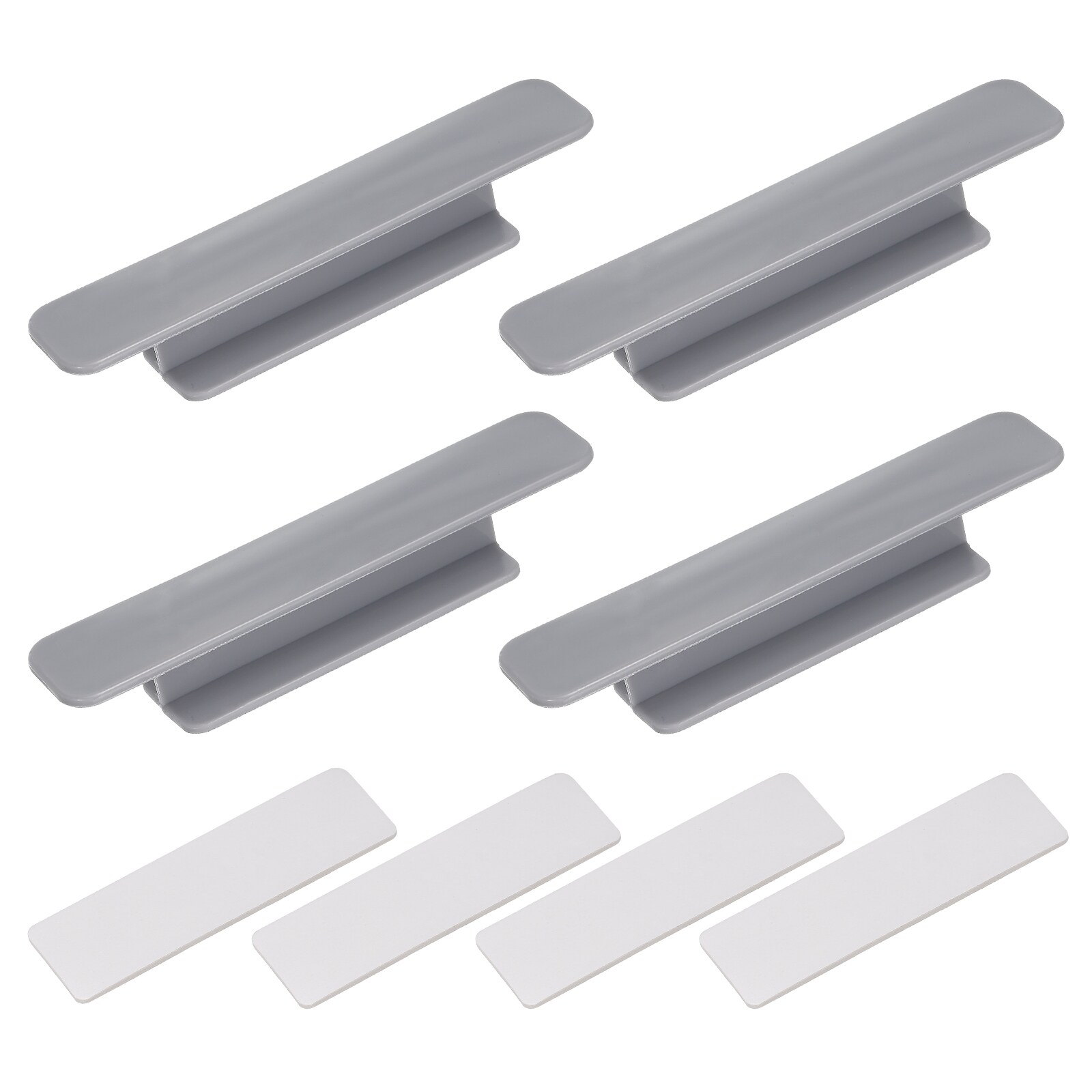 Unique Bargains 4pcs Self-Stick Handles Grey Plastic Self-Adhesive ...