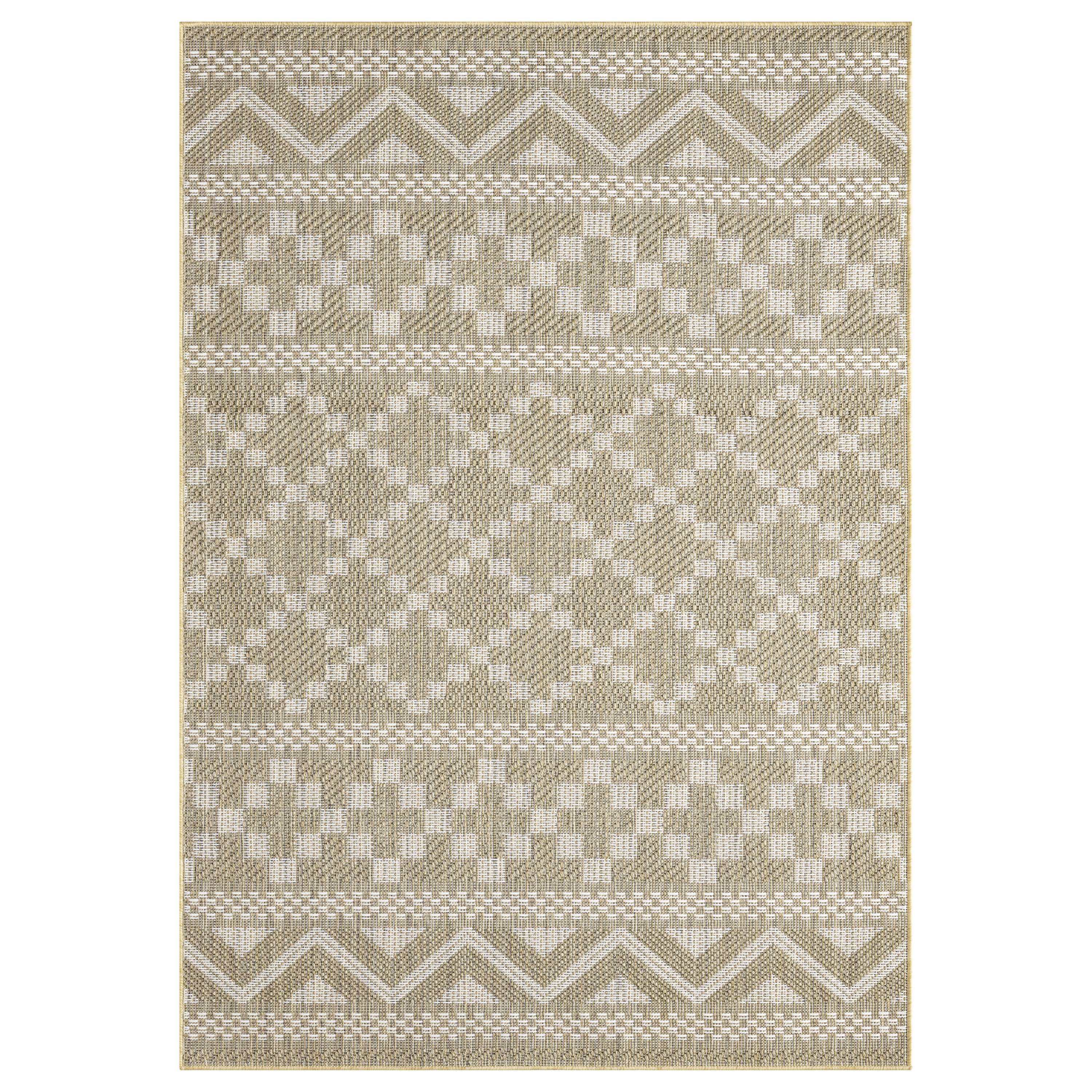 Obeetee Harvest 2 x 7 (ft) Loomed Polypropylene Beige Rectangular ...