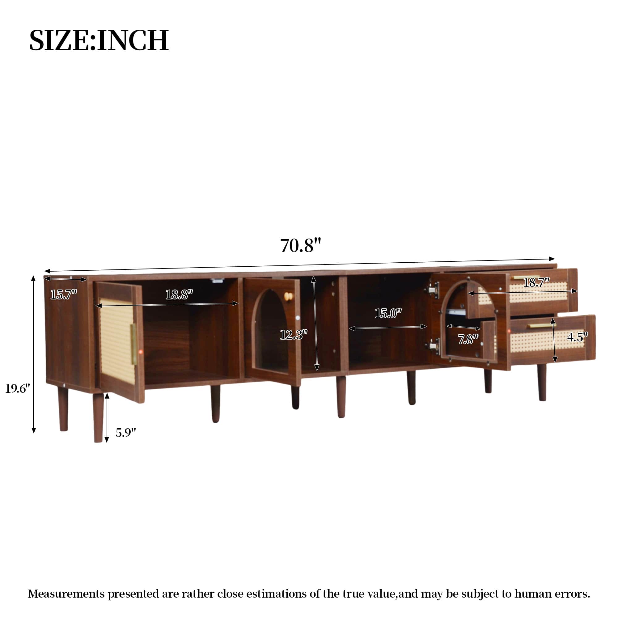 Vynxaria 70 Inch TV Stand for TVs up to 80 Inch Modern Entertainment ...