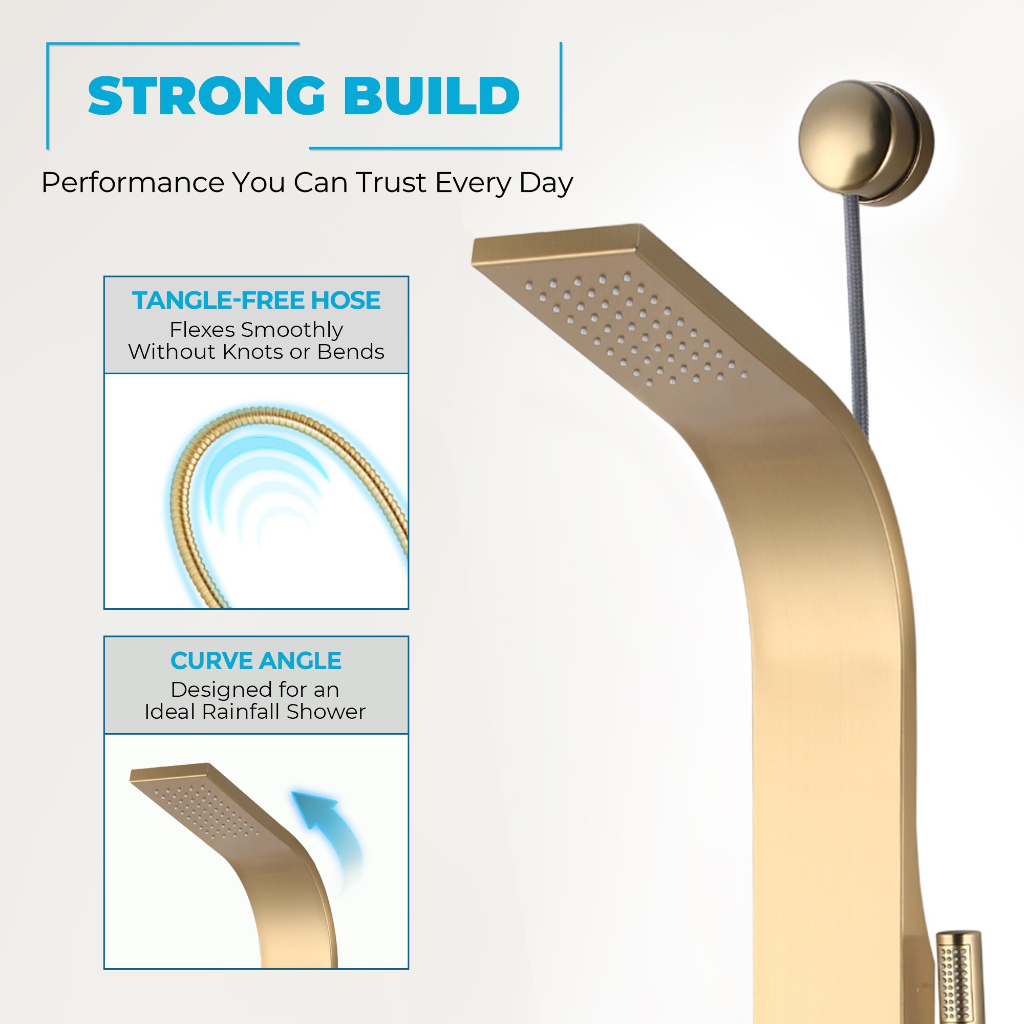 ANZZI Cici Series 39 in. 2-Jetted Shower Tower with Heavy Rain Shower ...