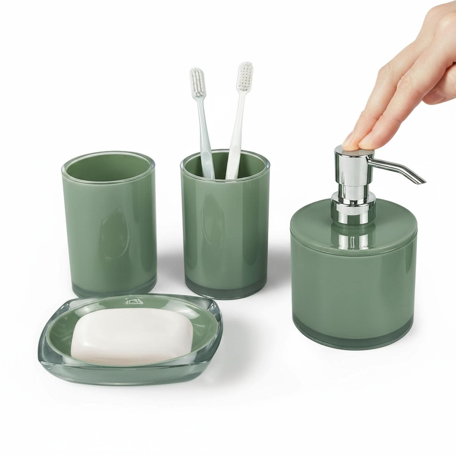 Paradigms Interiors Thickened 4-Piece Bathroom Accessories Set with 2 ...