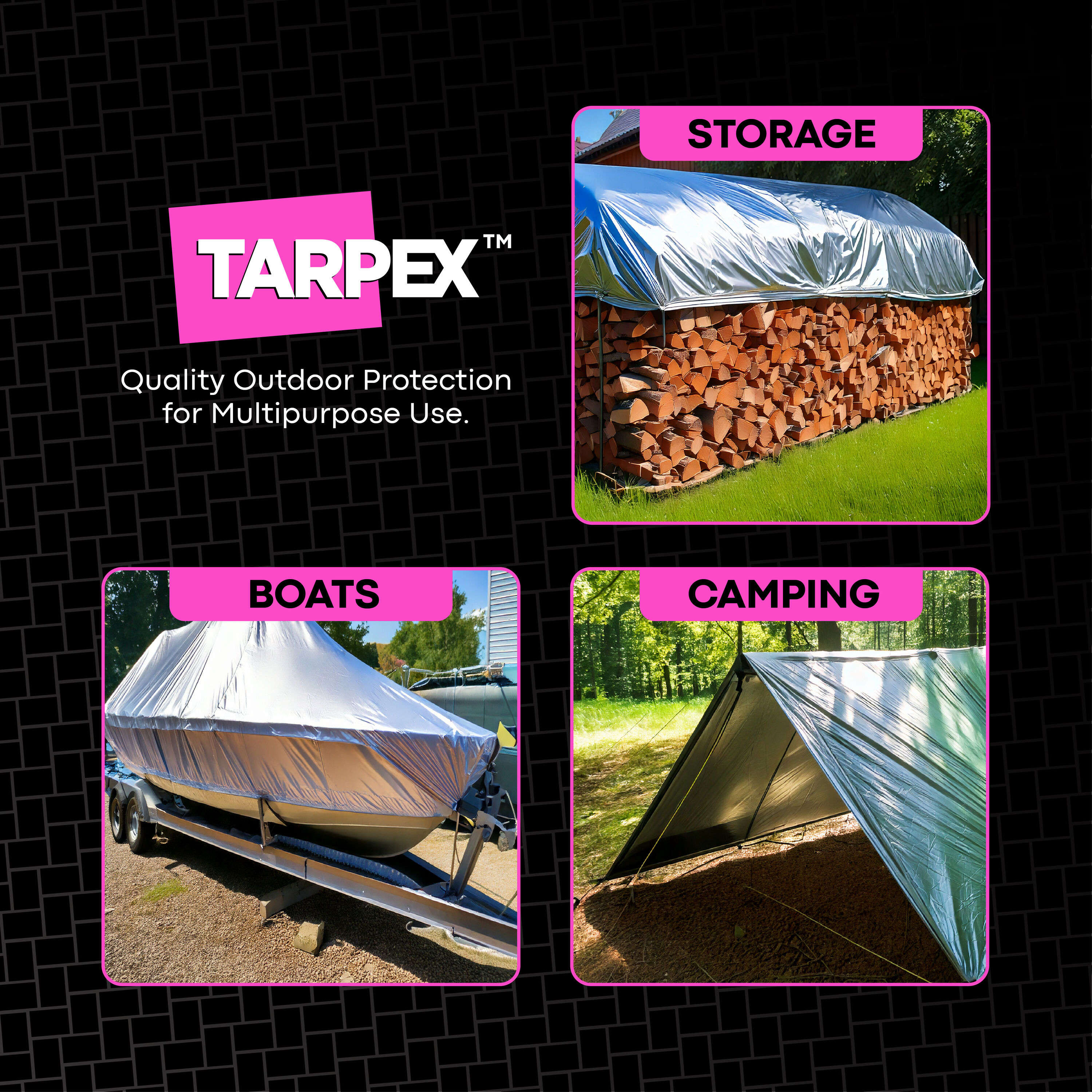 Tarpex 6-ft x 8-ft Black Waterproof Commercial Polyethylene 10-mil Tarp ...