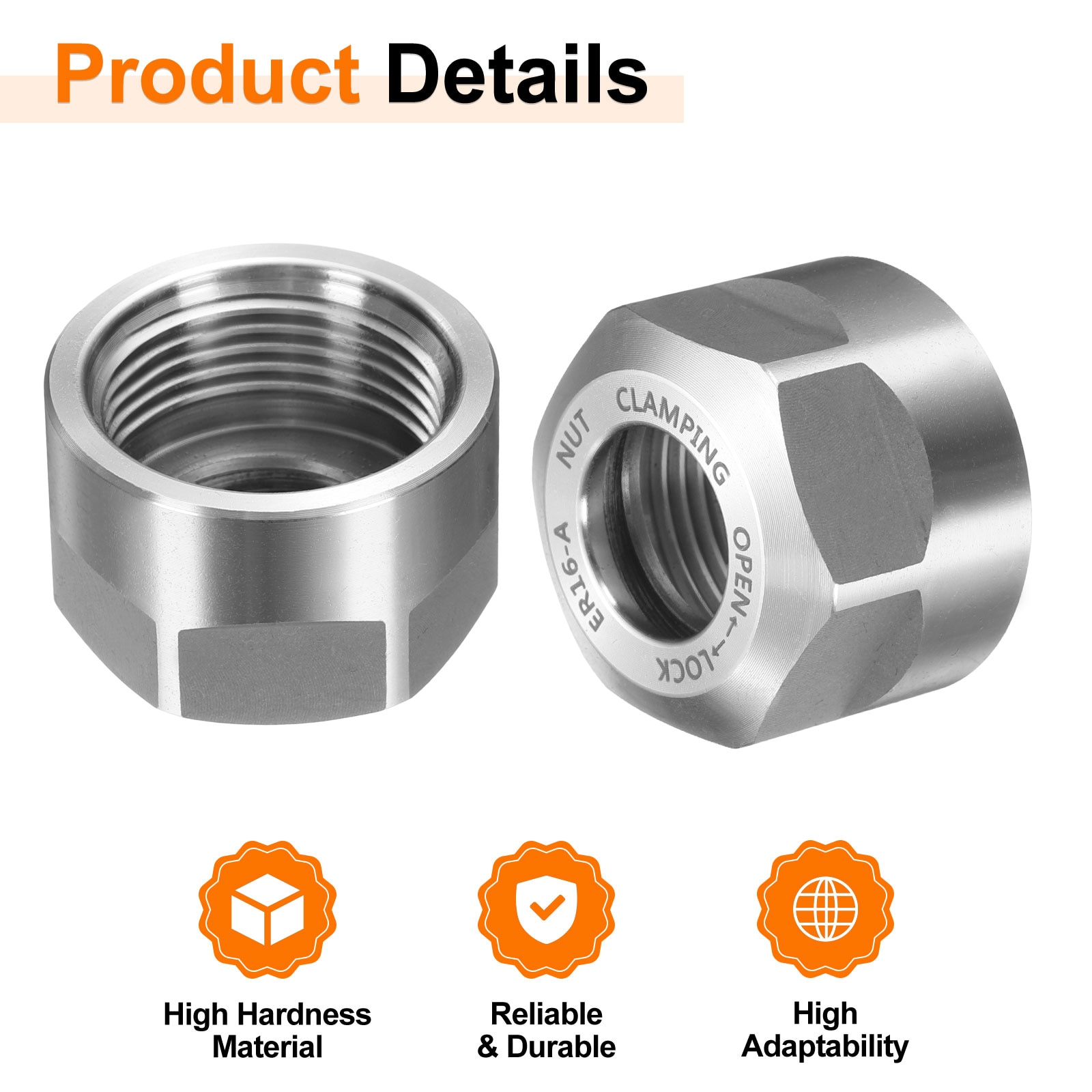 Harfington ER16-A(M22) Type Collet Clamping Nut with Dynamic Balance ...