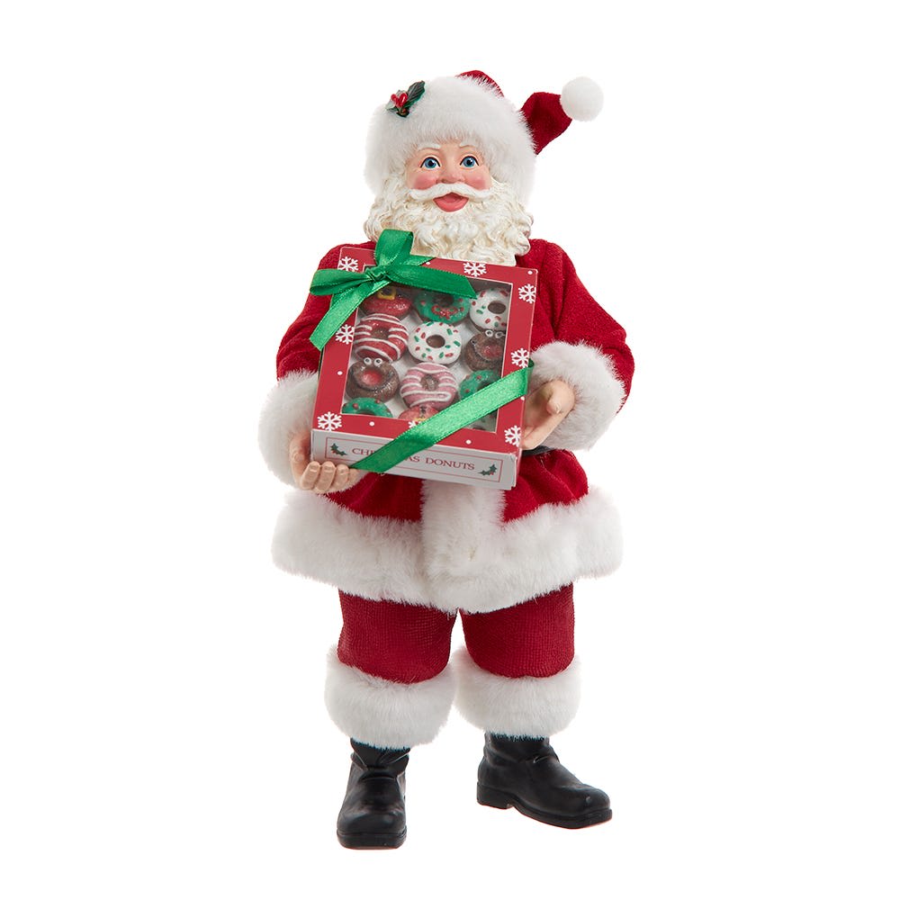 Kurt S. Adler 10.5-Inch Fabriche Santa With Box of Donuts in the ...