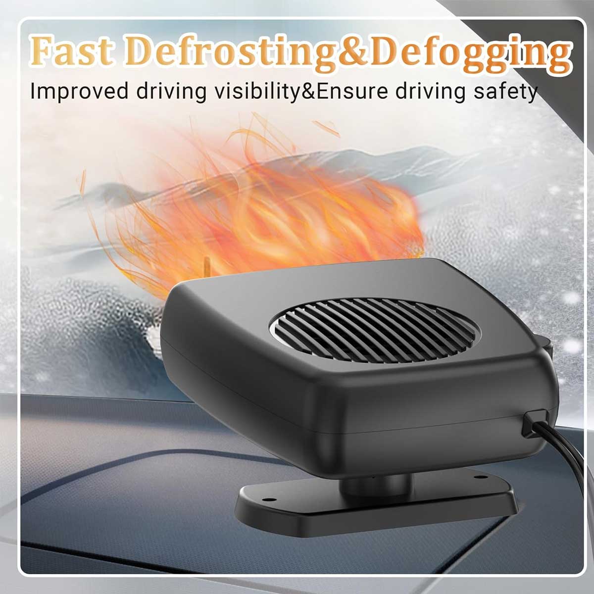 Aoibox 12V Car Heater 200W Portable Electric Heaters for Cars Defroster ...