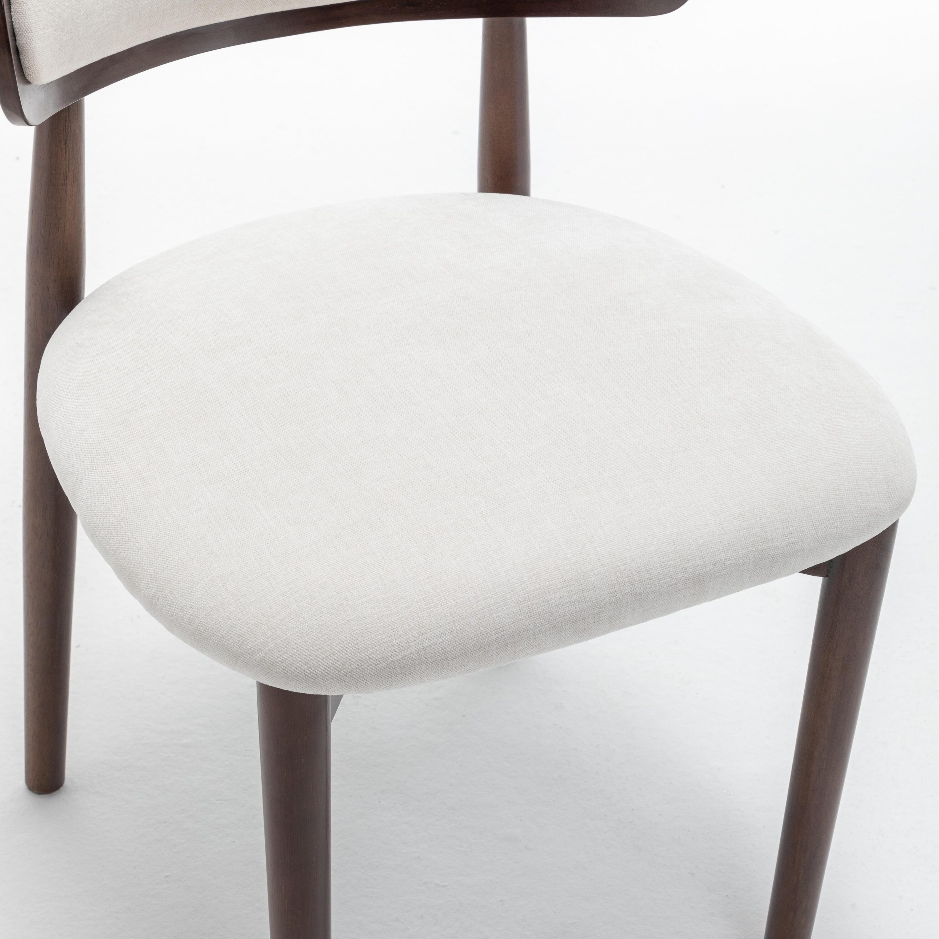 SEYNAR Set of 4 Mid-Century Modern Chenille Dining Chairs with Solid ...