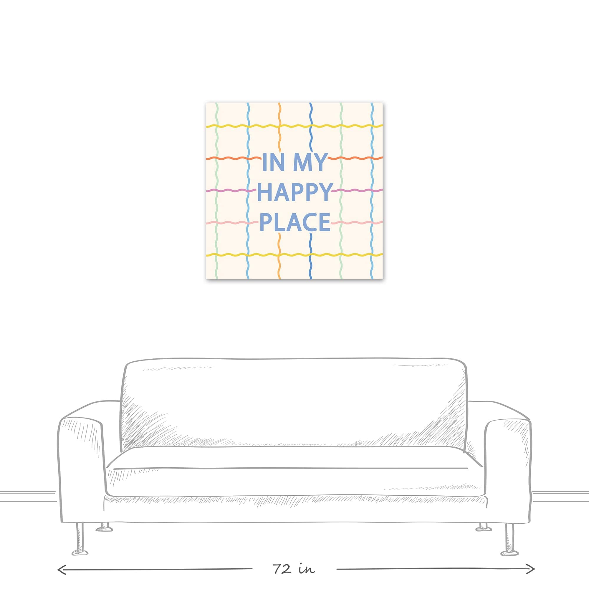Creative Products In My Happy Place Wavy Checker 30 x 30 Canvas Wall ...