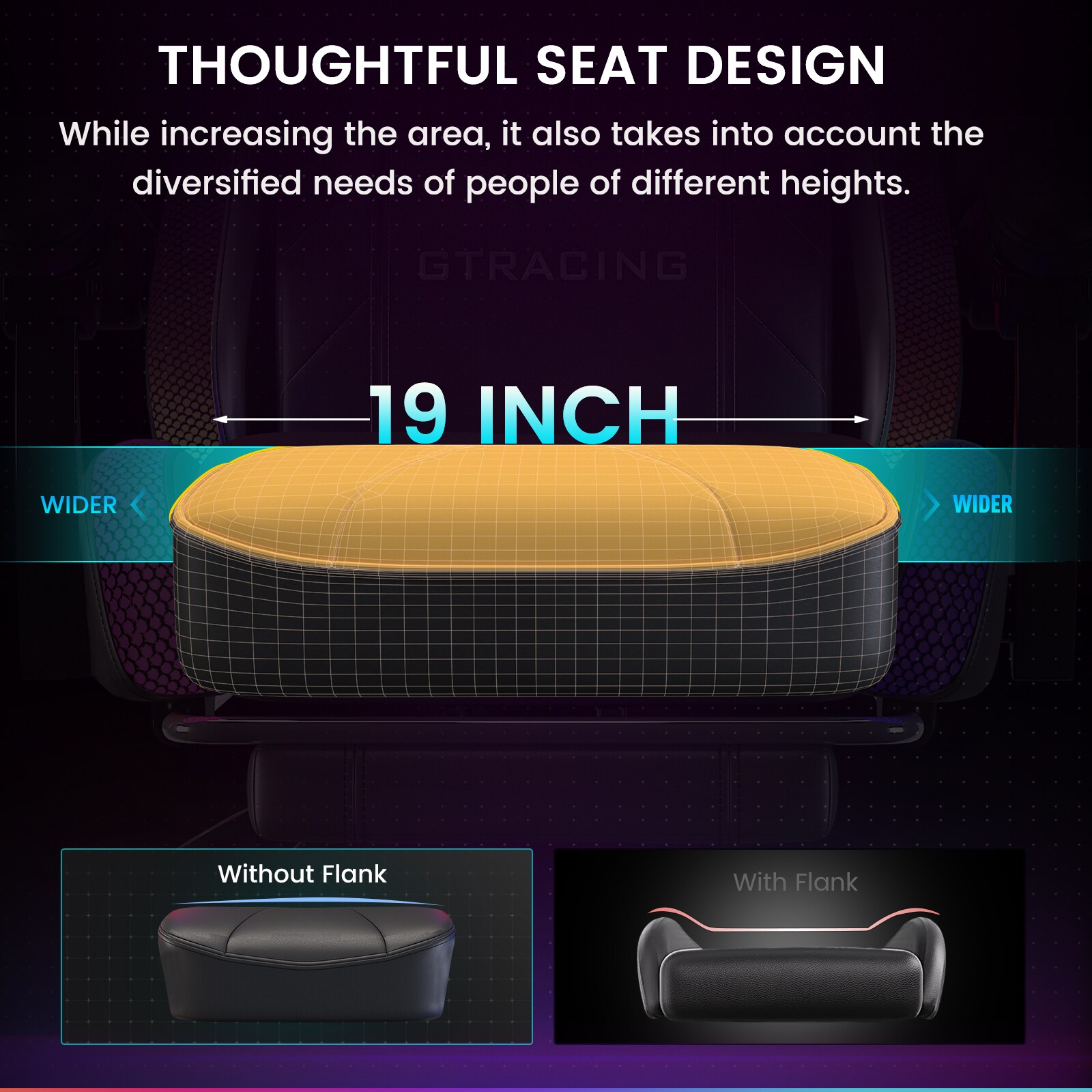 GTPLAYER RGB Gaming Chair with Footrest and LED Lights Computer Gamer ...