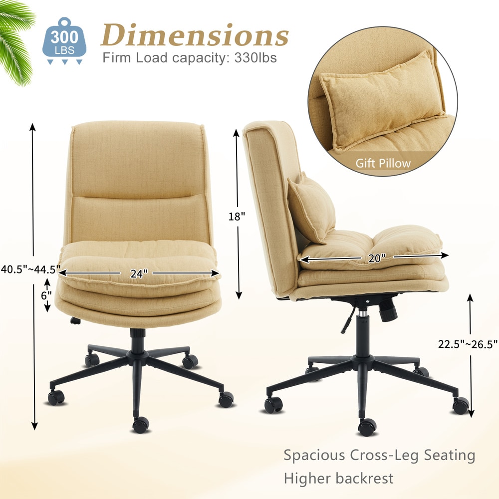 Outopee Goose Yellow Contemporary Ergonomic Adjustable Height Swivel ...