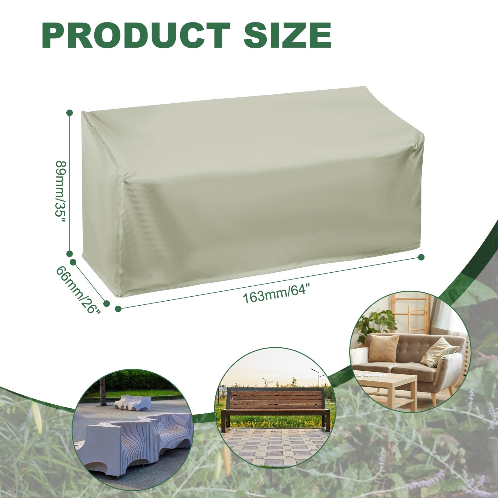 PATIKIL Outdoor Bench Cover 210D Oxford Heavy Duty Waterproof Patio ...
