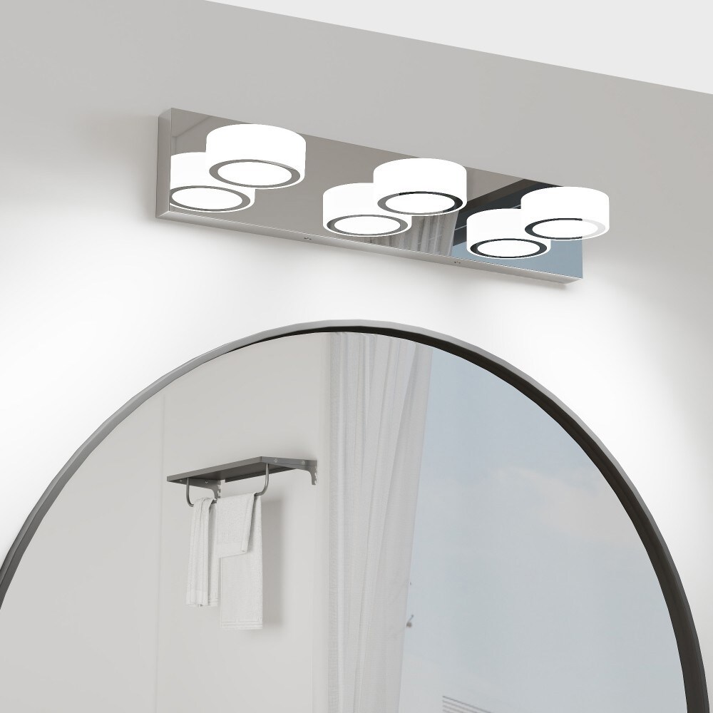 TomCare 21-in 3 Light Chrome Bathroom Vanity Light for Bathroom Study ...