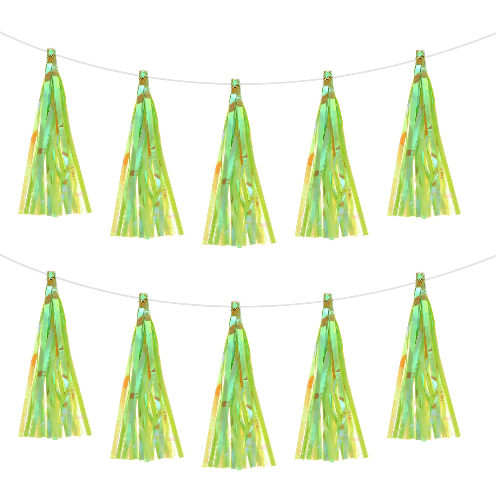 Unique Bargains 30pcs Luminous Glass Green Tassel Garland Banner with ...