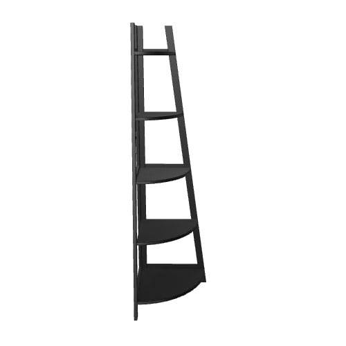 FUFU&GAGA Bookcase Black 5-Shelf Ladder Bookcase (13.4-in W x 58-in H x ...