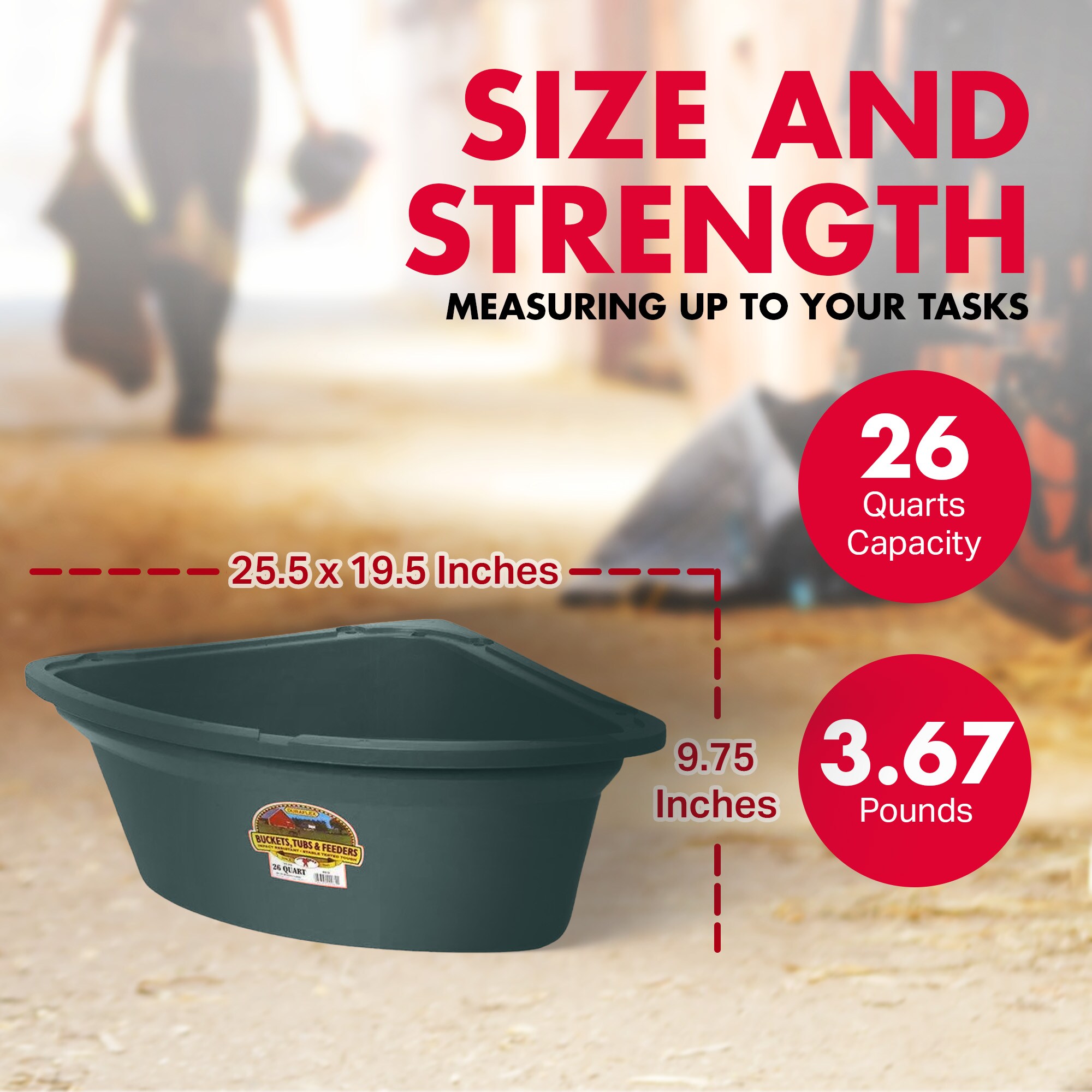Little Giant 26 Quart Plastic Hanging Corner Livestock Feeder Bucket ...