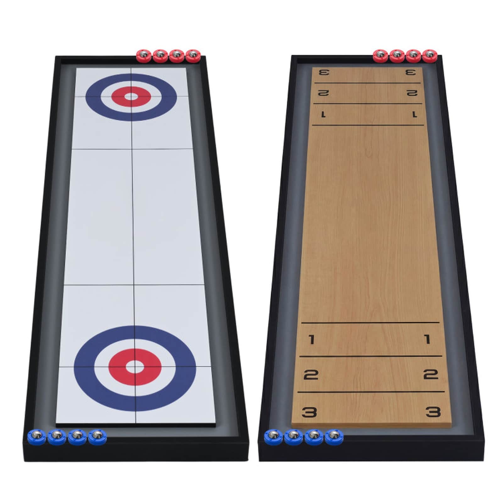 SUGIFT 2-in-1 42.5-in Tabletop Shuffleboard and Curling Game Set ...