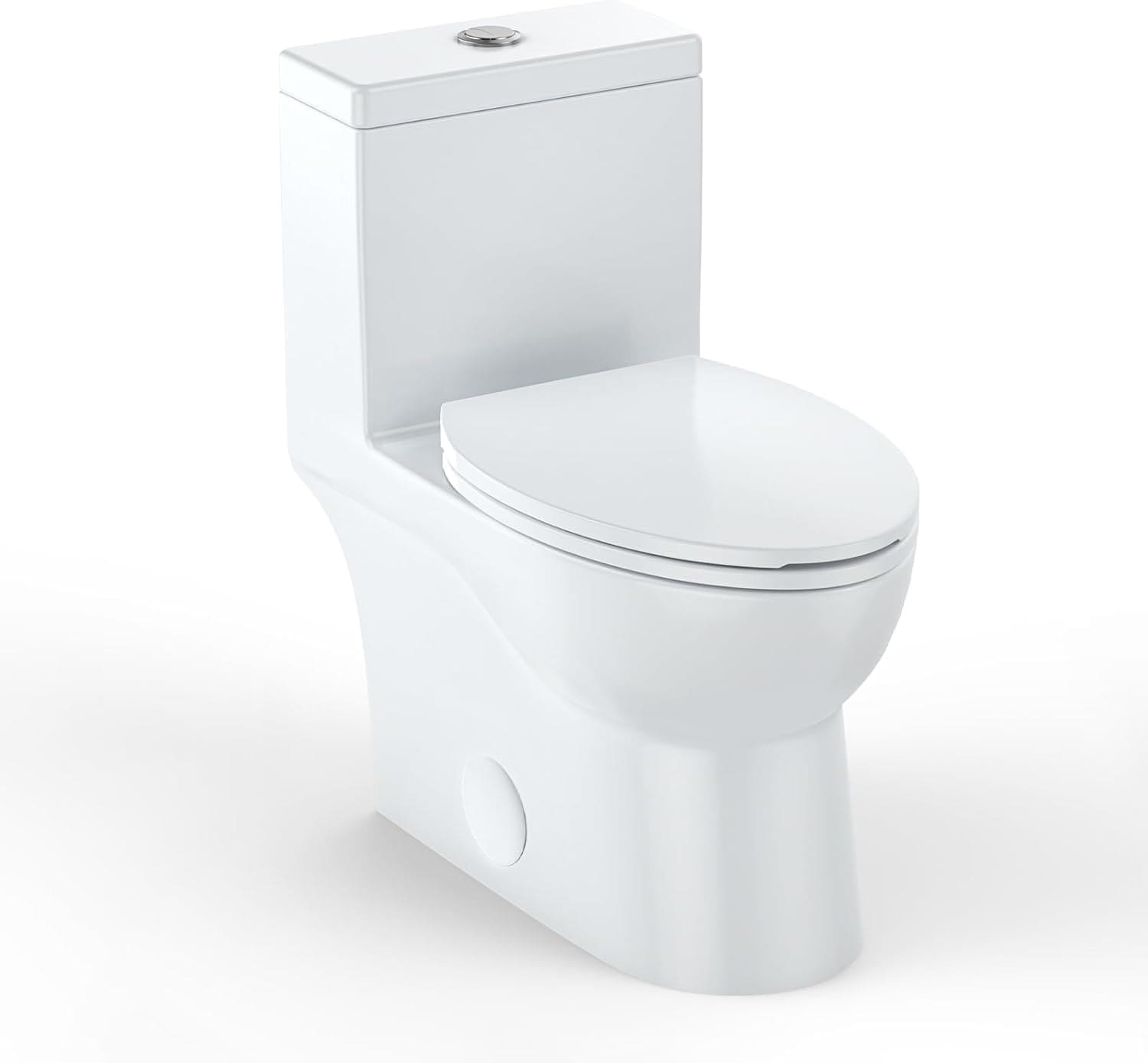 Garvee Elongated One Piece Toilet - Compact Toilet With Top Mounted ...
