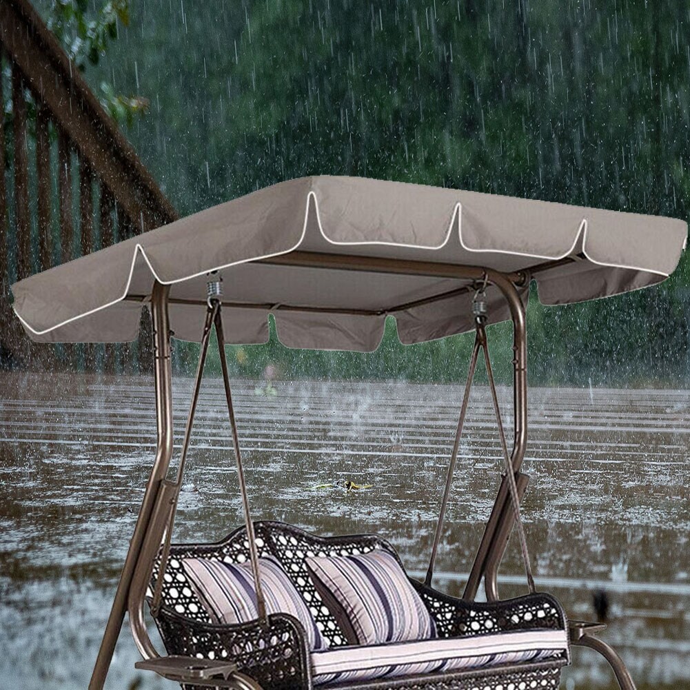 Garvee Brown Double Swing Canopy 210D Waterproof Silver Coated Oxford ...