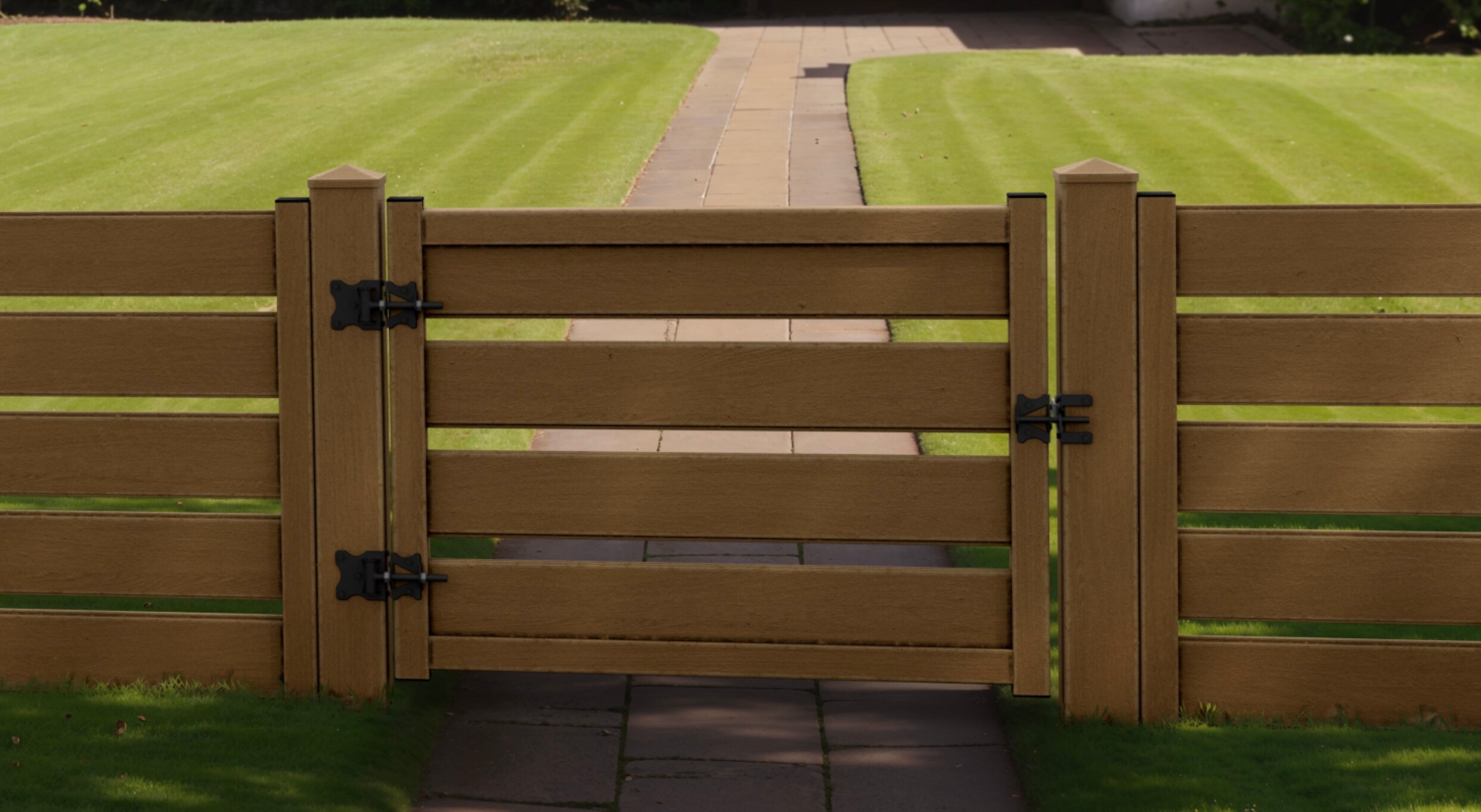 Natures Composites Modern Horizontal Semi-Privacy Perimeter Gate 3-ft H ...