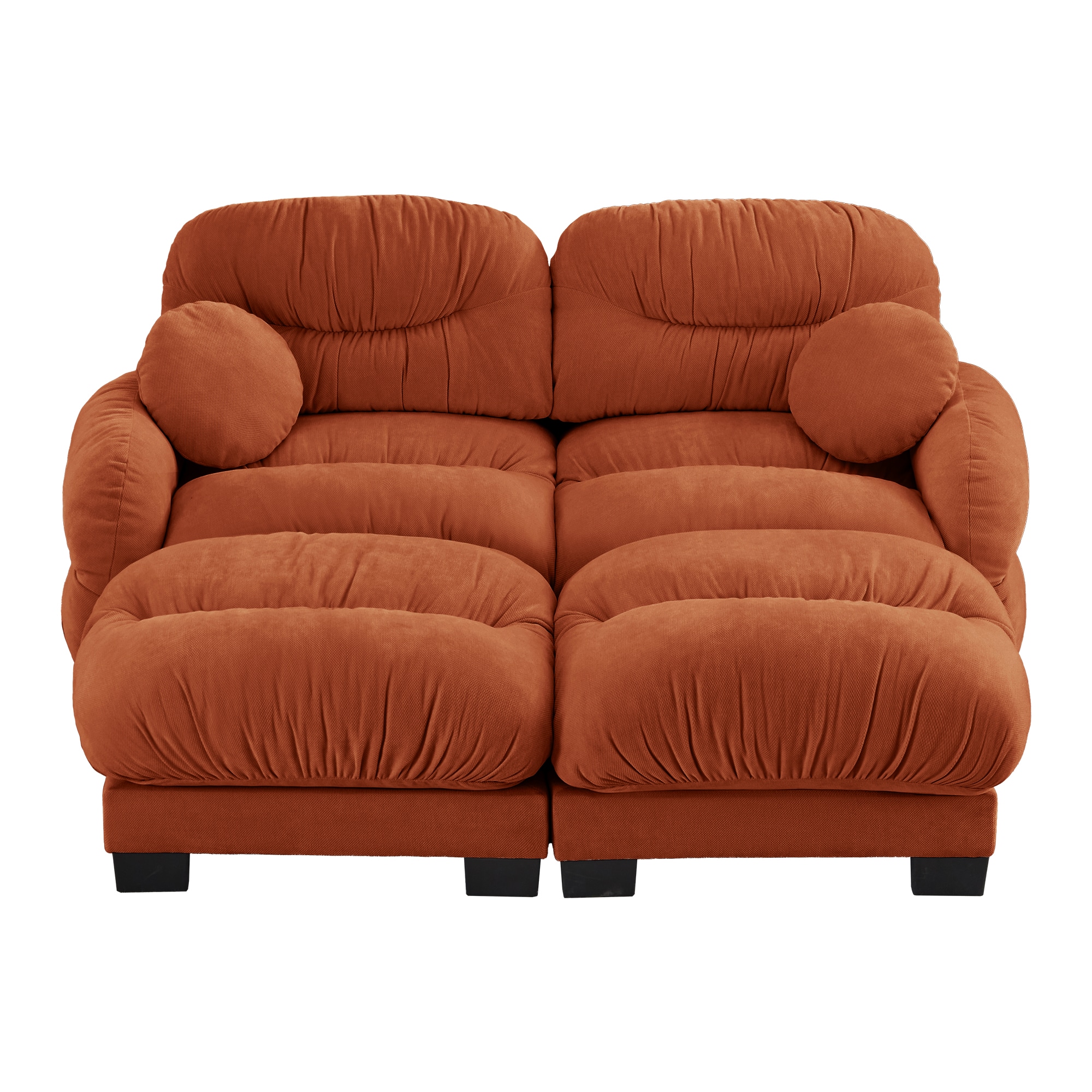 GDFStudio Pleated Design Cozy Chenille Fabric 2 Seater Modular Sofa L ...