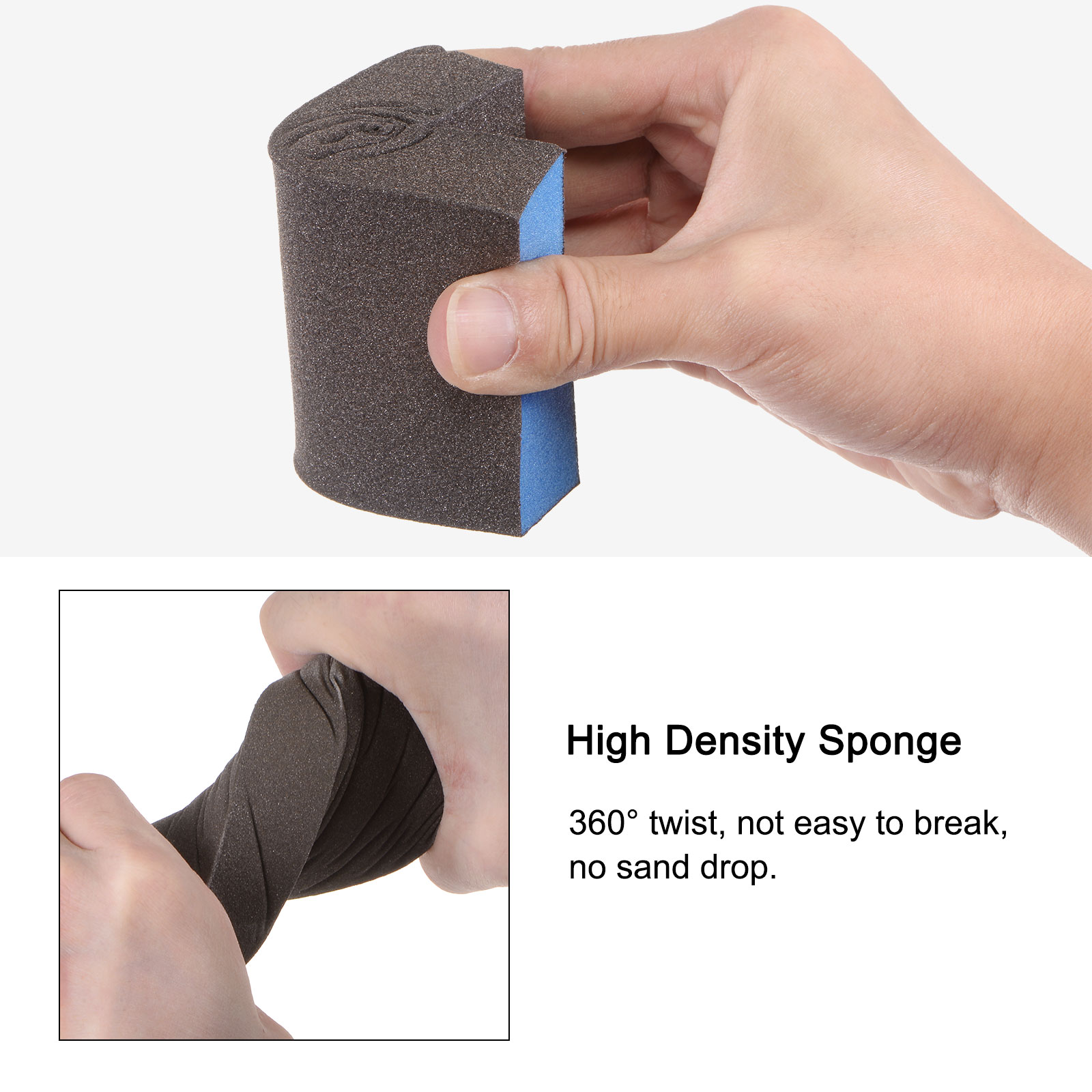 Harfington 8pcs Sanding Sponge Blocks #220 (800-1000 Grits) Wet/Dry ...