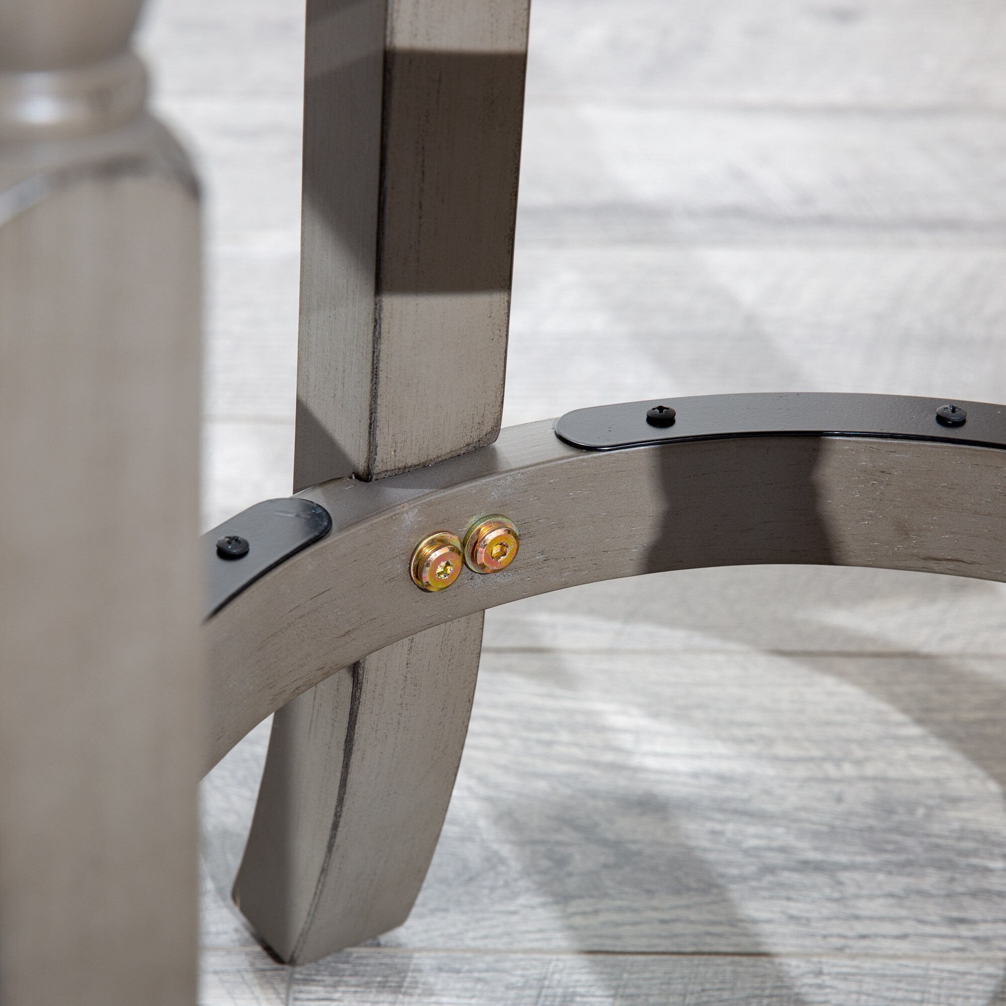 LOVMOR 30Inch Bar Stool Weathered Gray Finish Beige Fabric Seat in the ...