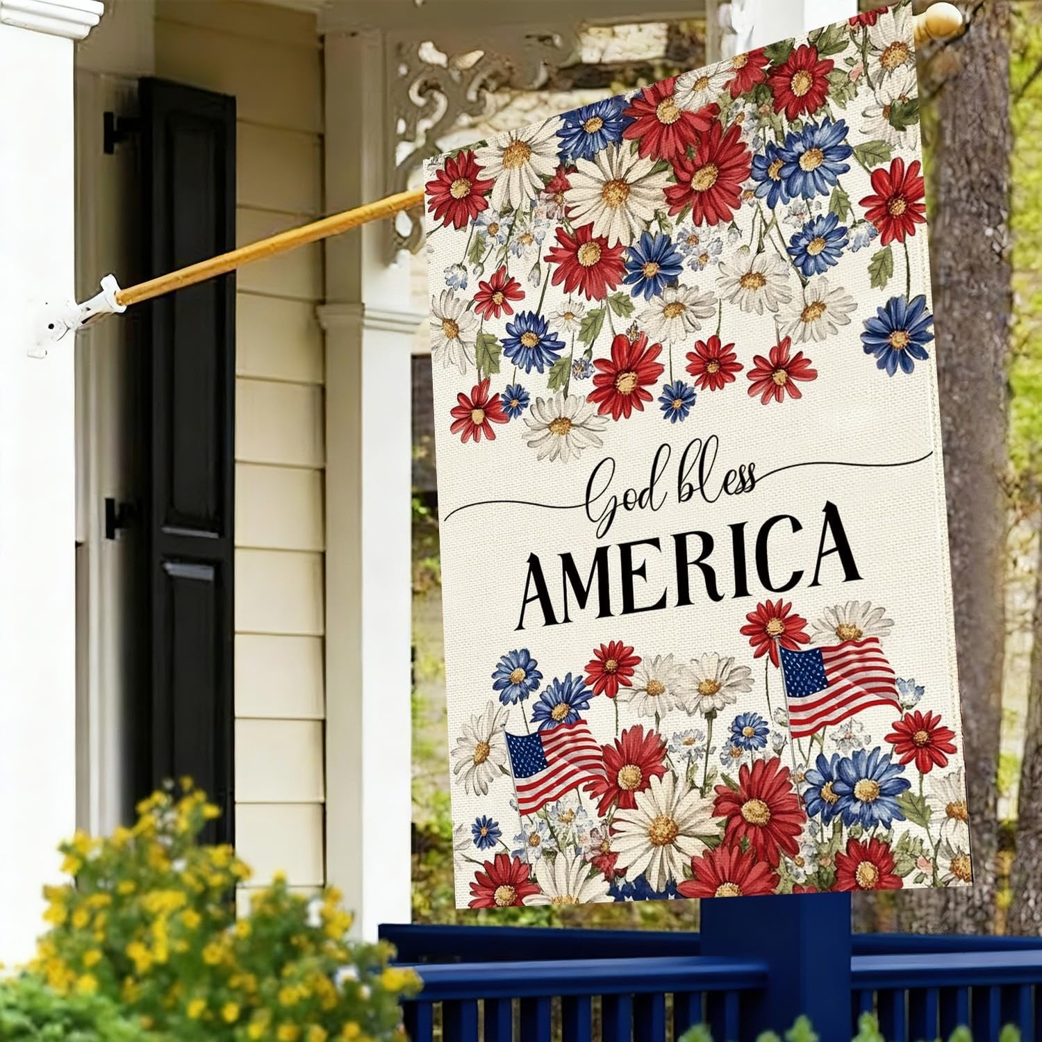 ITOPFOX Patriotic House Flag 28 x 40 Inch Double Sided Burlap Large ...