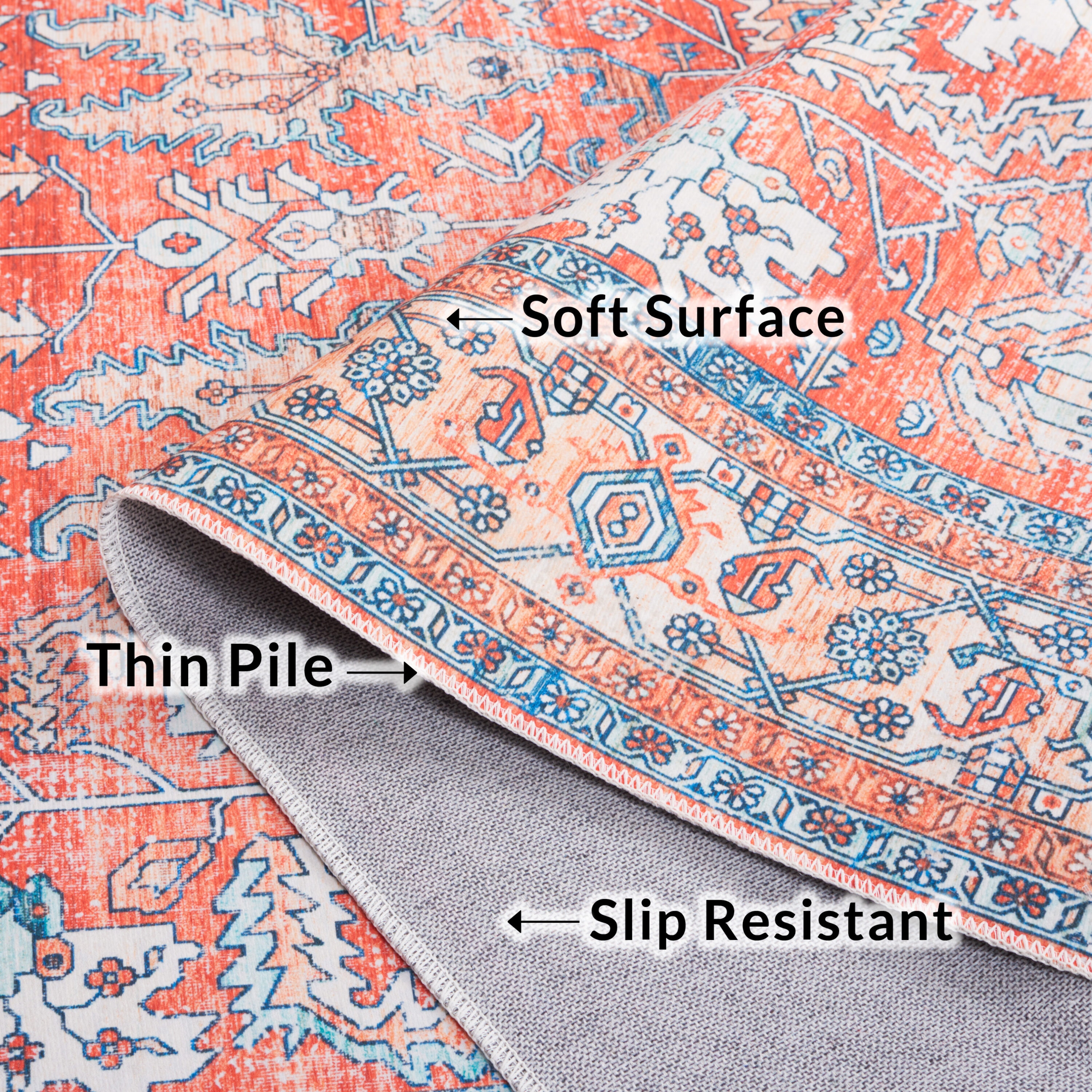 Safavieh Arizona 119P Rust Aqua 4ft x 6ft Traditional Rug in the Rugs ...