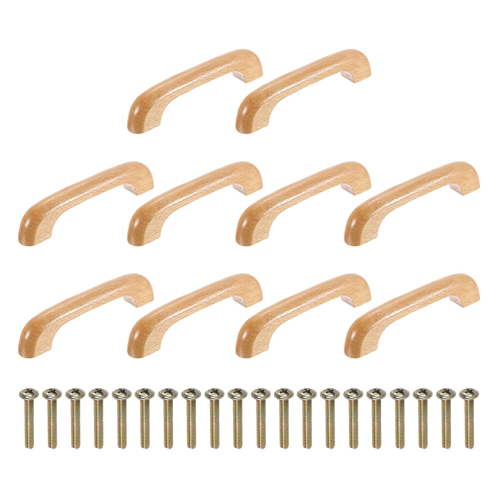 Unique Bargains 10Pcs Wood Drawer Pulls Handles 96 mm/3.8 Inch Hole ...