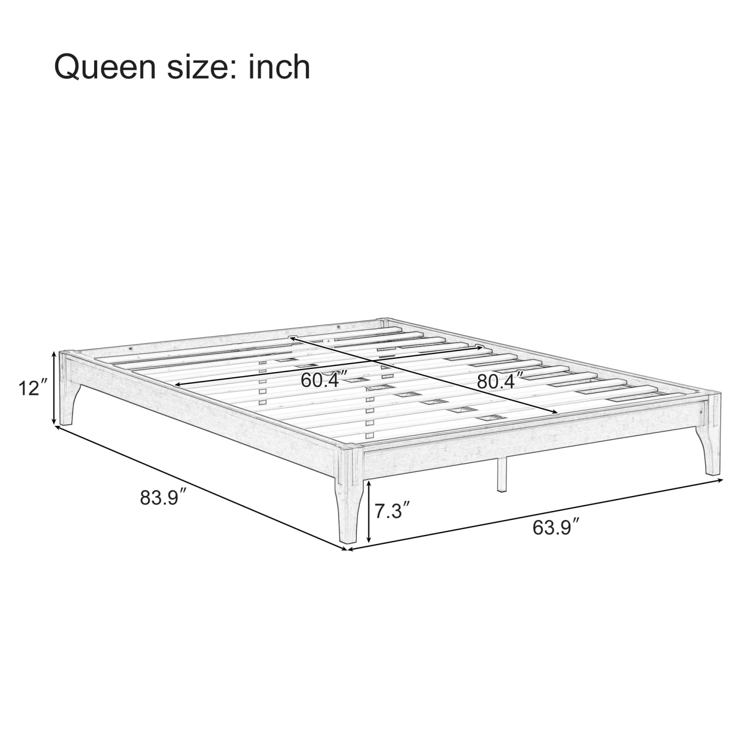 Streamdale Furniture Streamdale Queen Bamboo Platform Bed Frame - Wood ...
