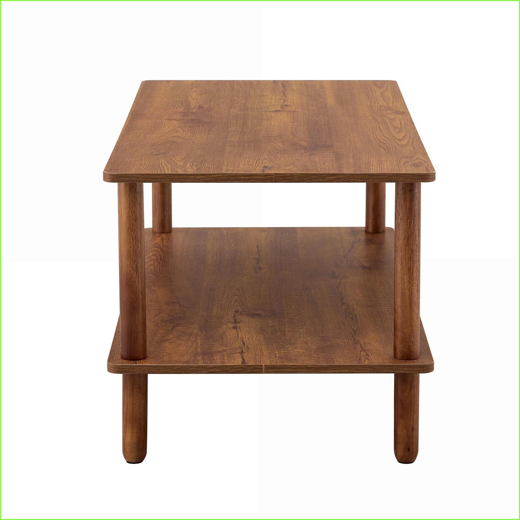Watnature 2 Tier Rectangular Coffee Table for Living Room Solid Wood ...