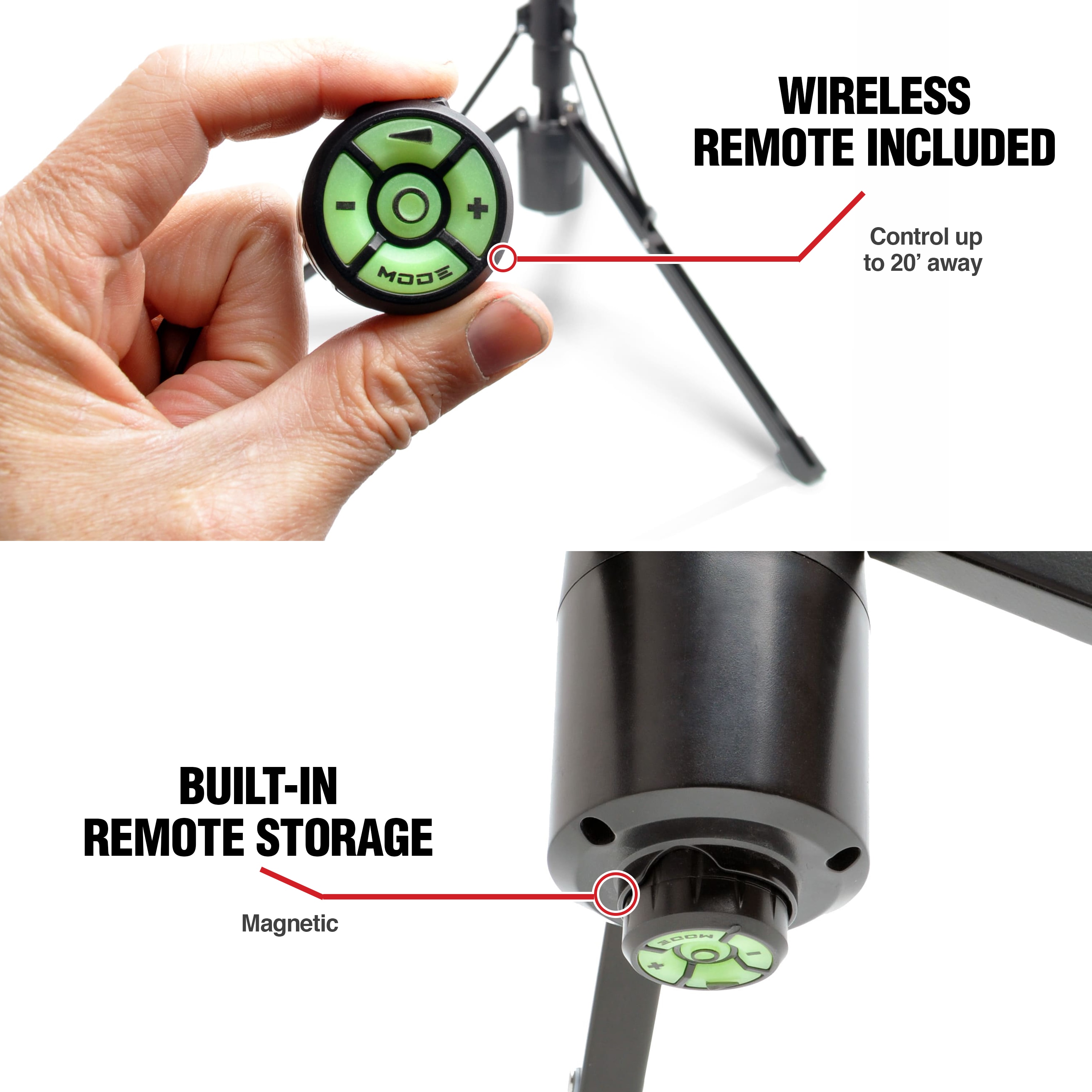 STKR Telescoping Lights 2600-Lumen 3.7-Watt Black Battery-operated LED ...