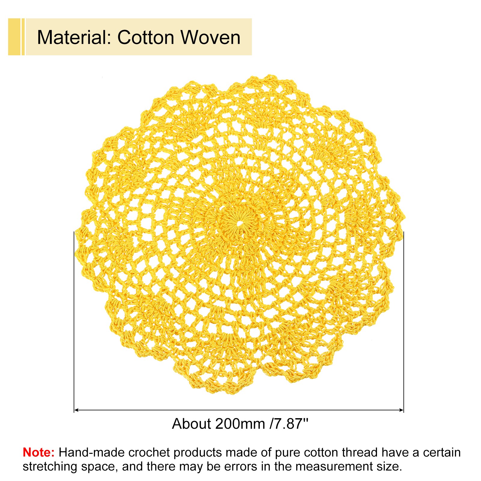 Unique Bargains Lace Doilies 4pcs 8inch - Cotton Woven Round Crochet ...