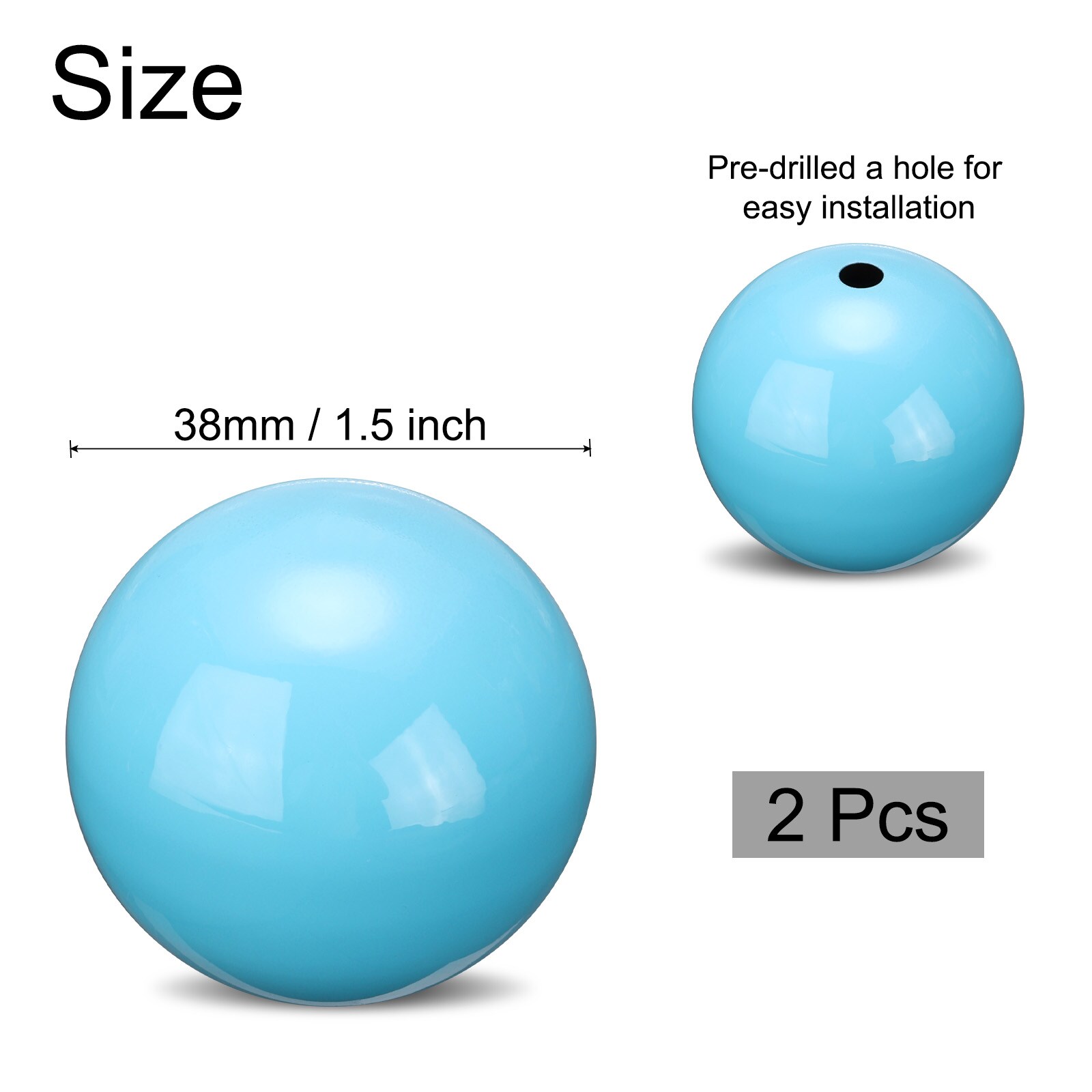 Unique Bargains 2pcs Gazing Globe Decor Ball 1.5 Inch 38mm Garden ...