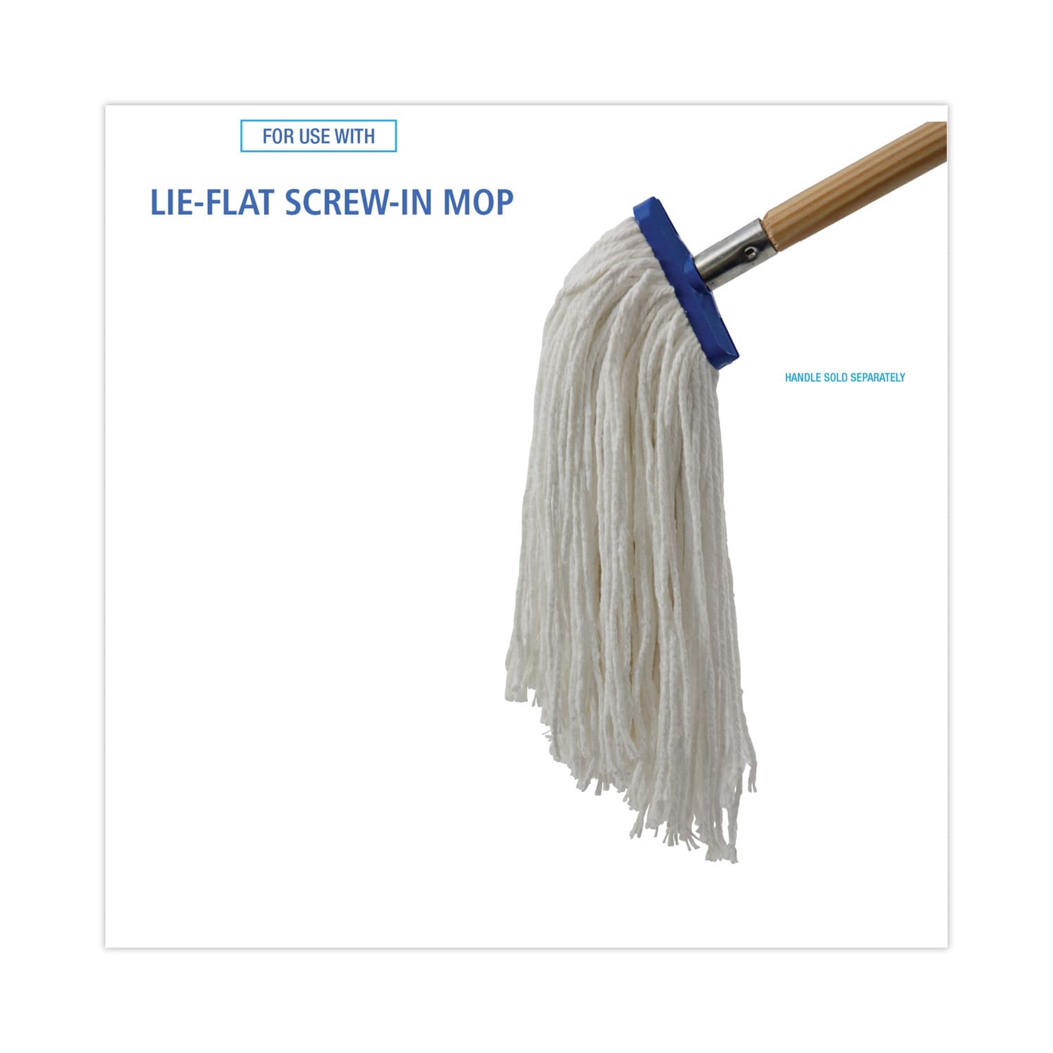 Boardwalk Mop Head Lie-Flat Head Rayon Fiber 24oz White 12 per Carton ...