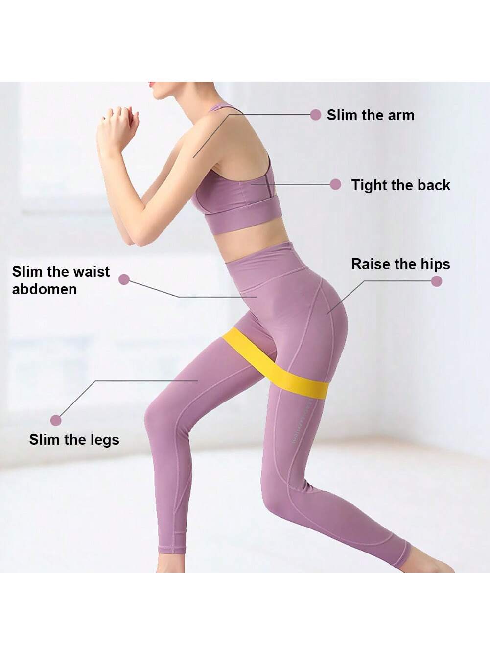 Qeetex 5pcs Fitness Bands Set Latex Tension Belt 600mm Wide Type 5 ...