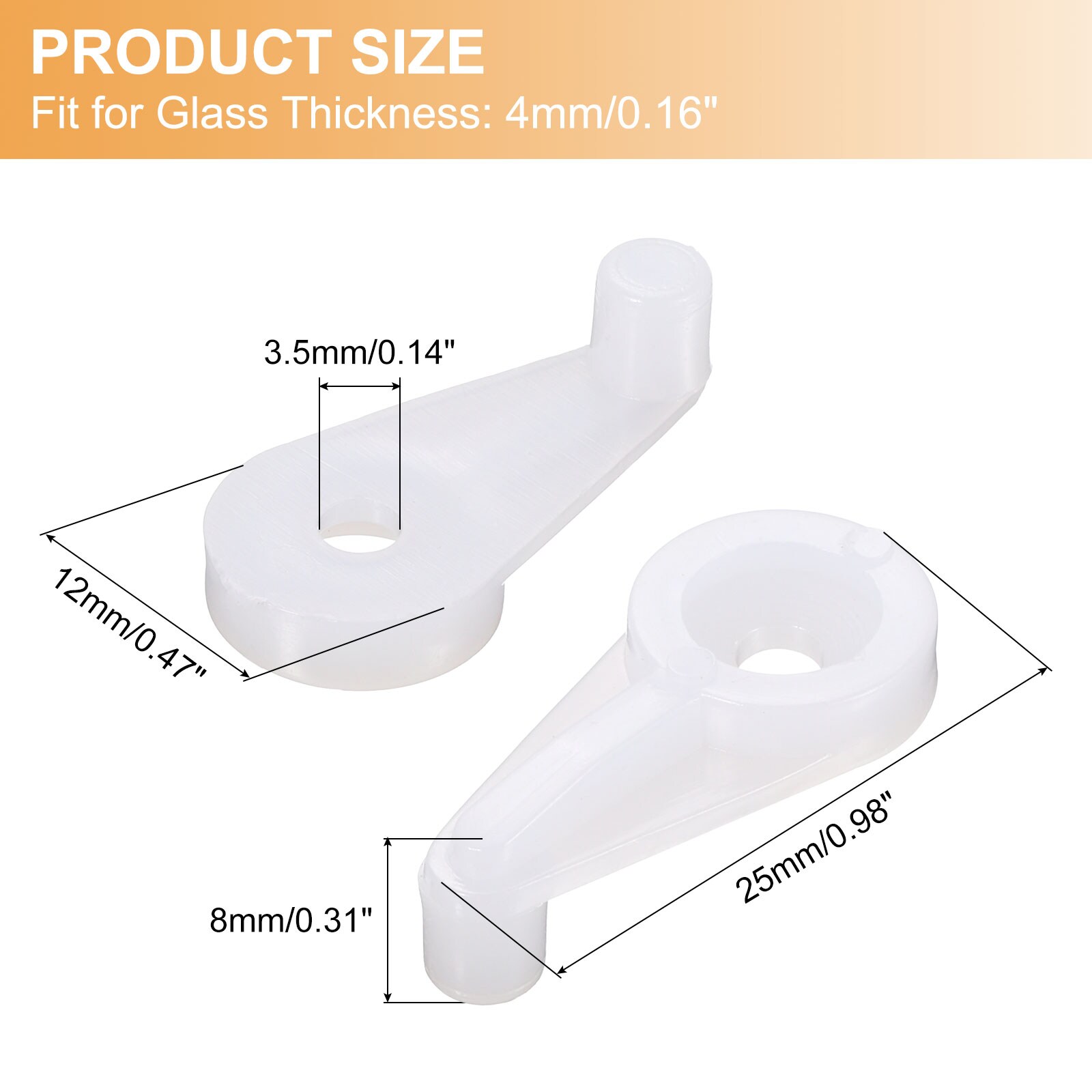 Unique Bargains 25 Sets Glass Retainer Clips Kit 25mm Plastic Glass ...