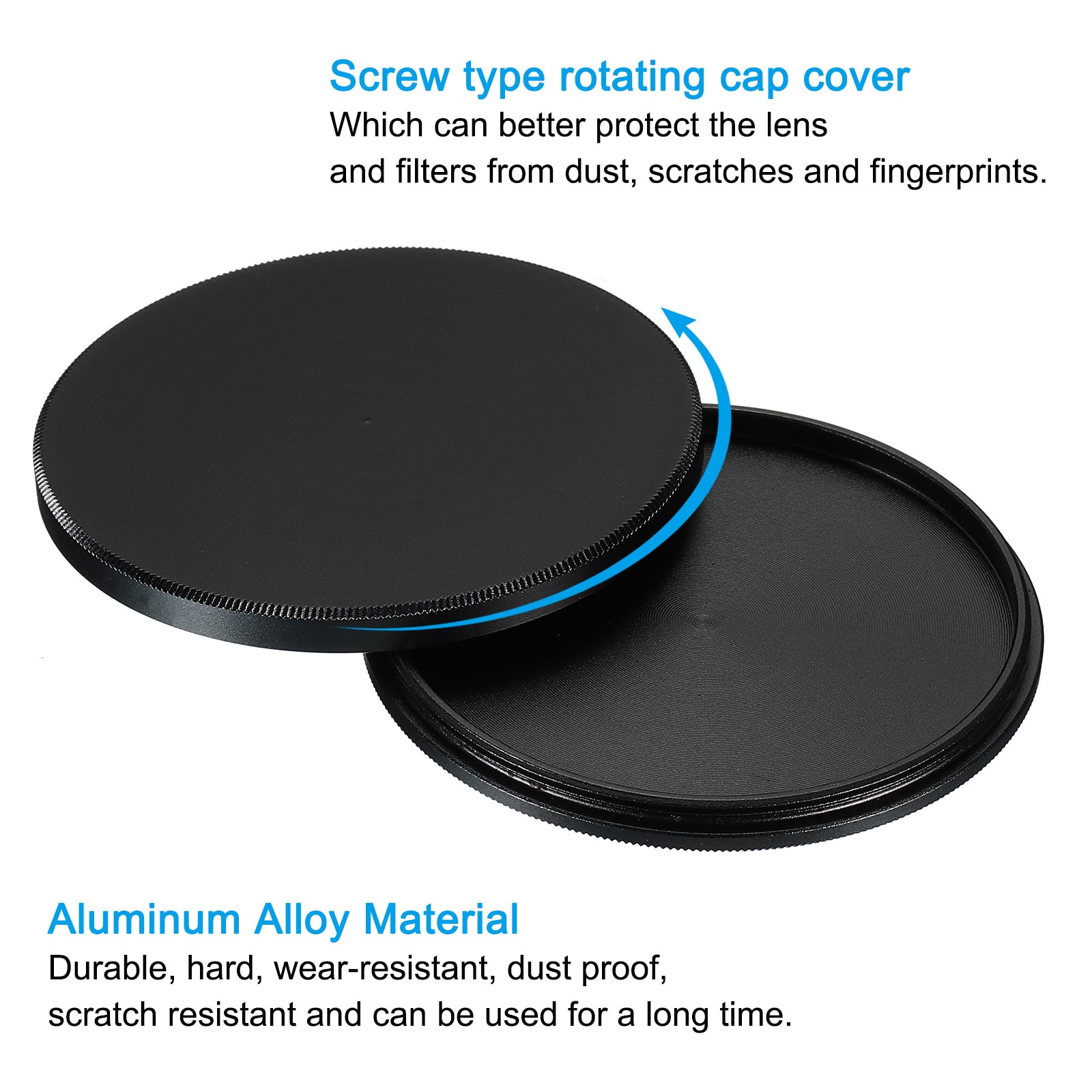 PATIKIL 55mm Lens Cap 2pcs Camera Lens Cap Cover Universal Front Metal ...